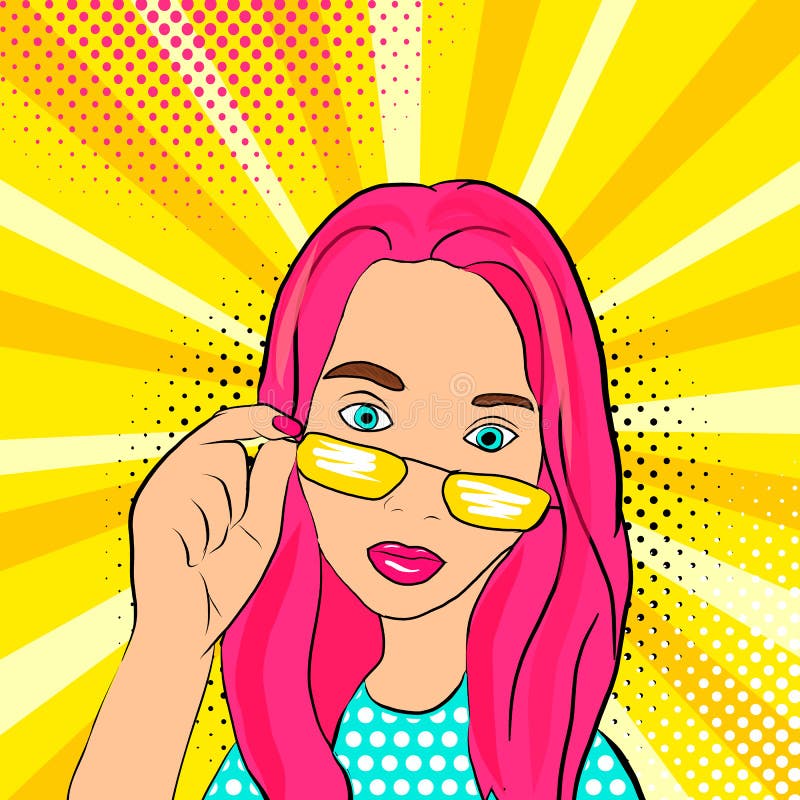 Pop Art Girl In Glasses Stock Vector Illustration Of Book 134732634 35912 Hot Sex Picture