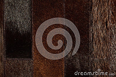 Dark brown leather patchwork - Stock Image - Everypixel