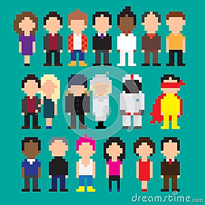 Pixel Art People Royalty Free Stock Photo - Image: 29666215