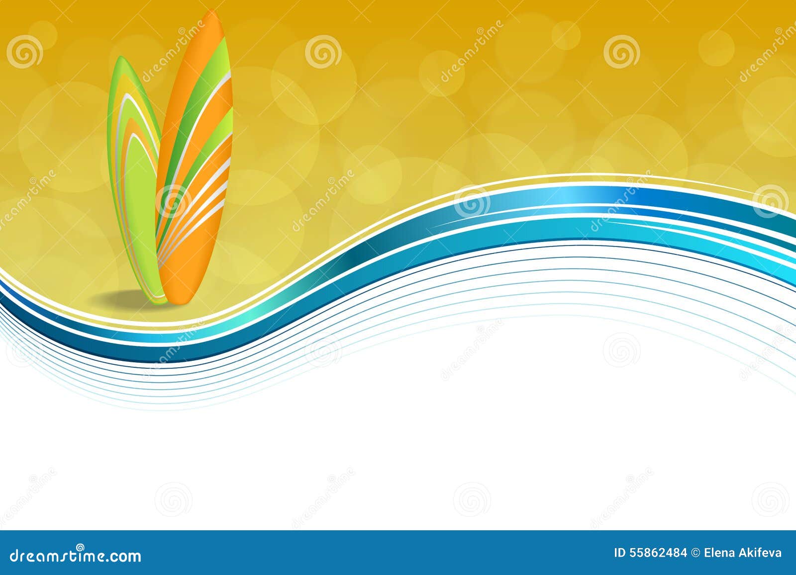 Abstract Background Sea Coast Holidays Design Orange Green Surfboards
