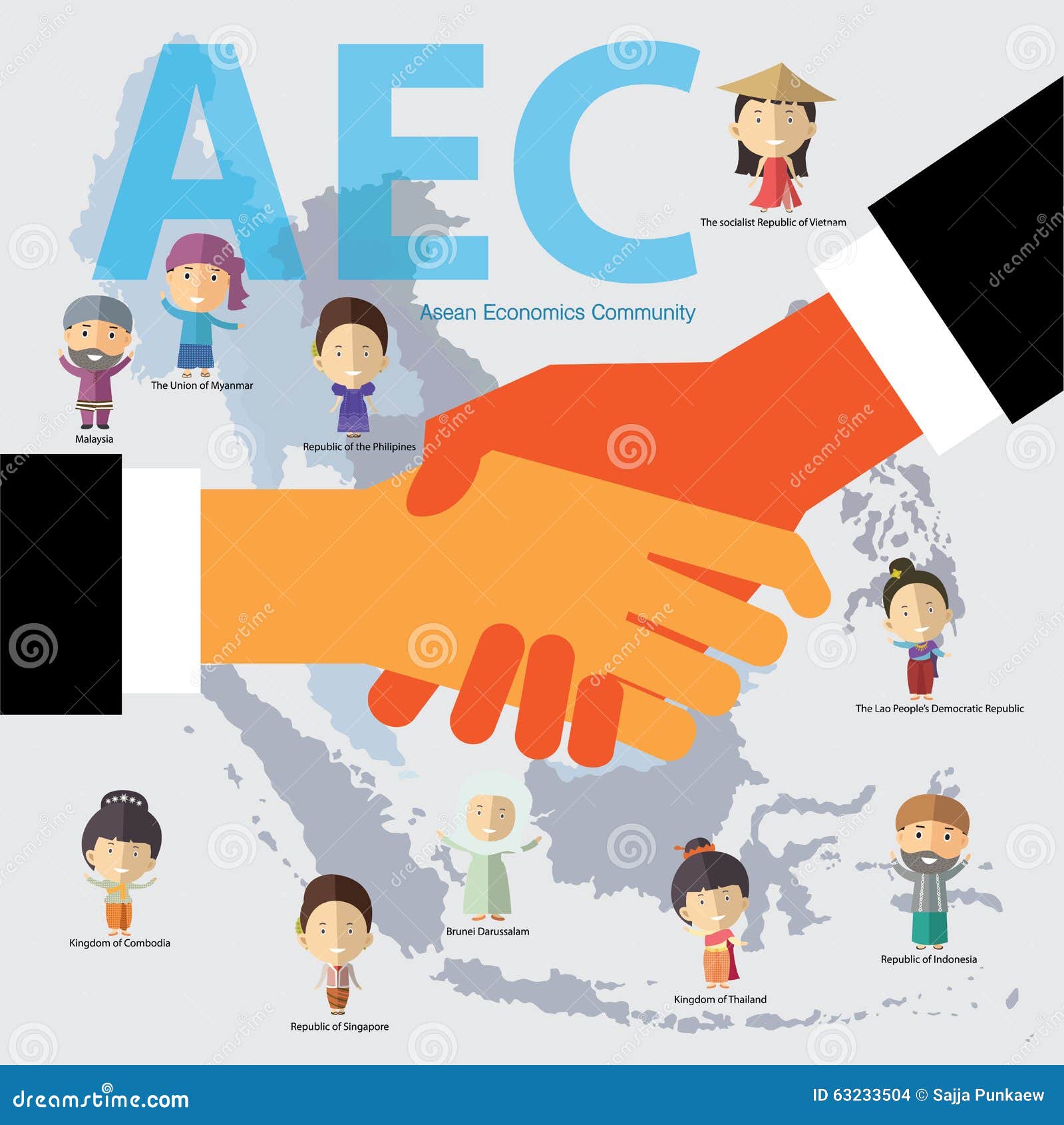 Asean Economics Community Aec Eps 10 Format Stock Vector Image 63233504