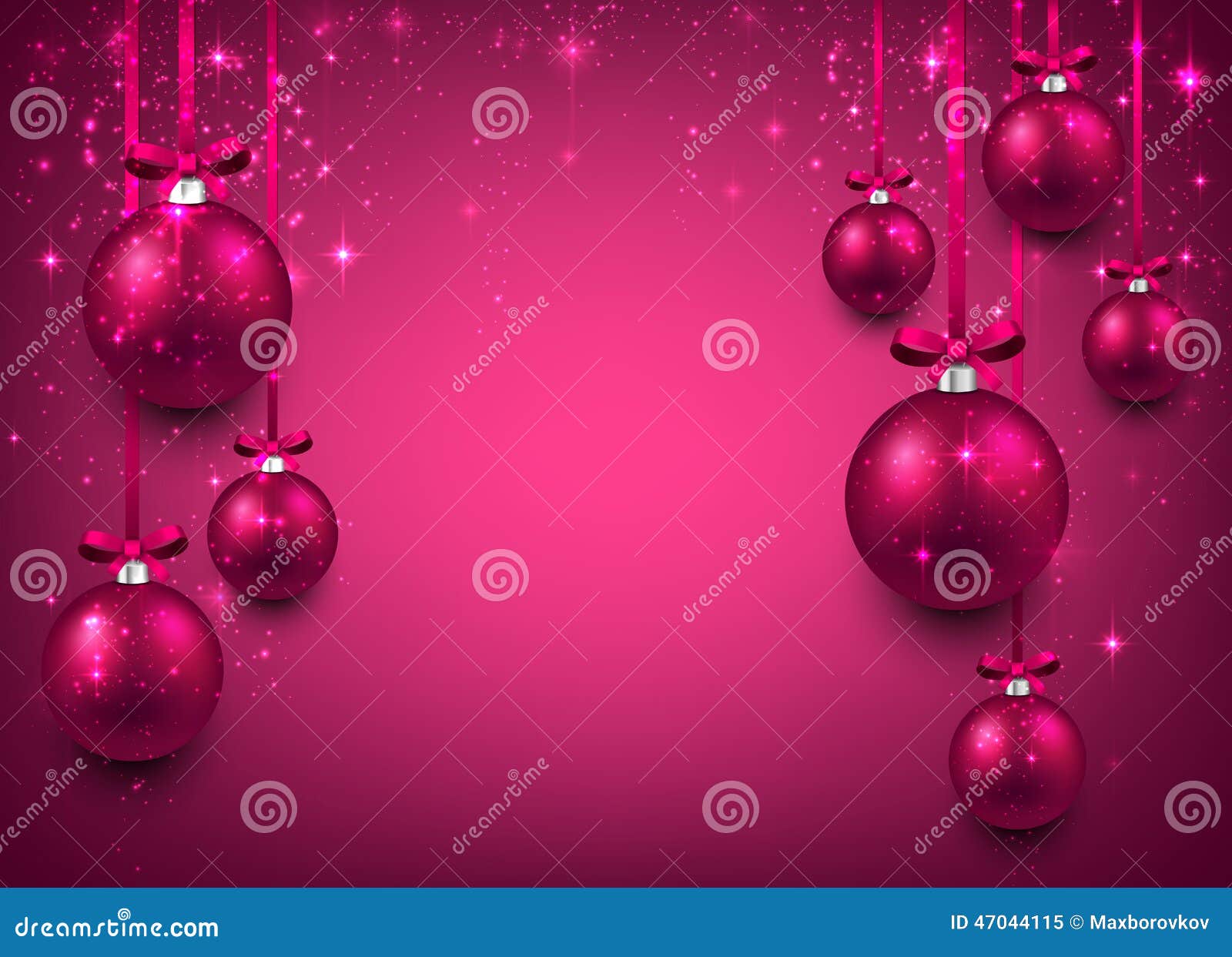 Background With Magenta Christmas Balls Stock Vector Image 47044115