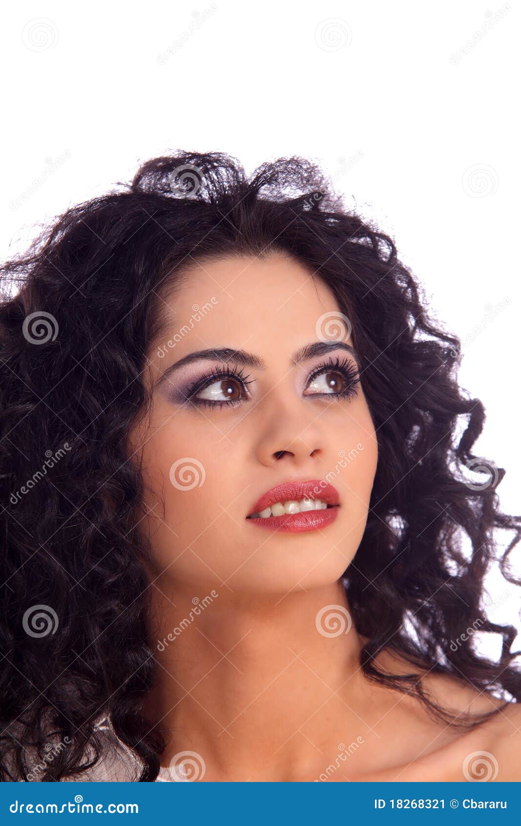 Beautiful Brunette Woman With Curly Hair Stock Image Image 18268321