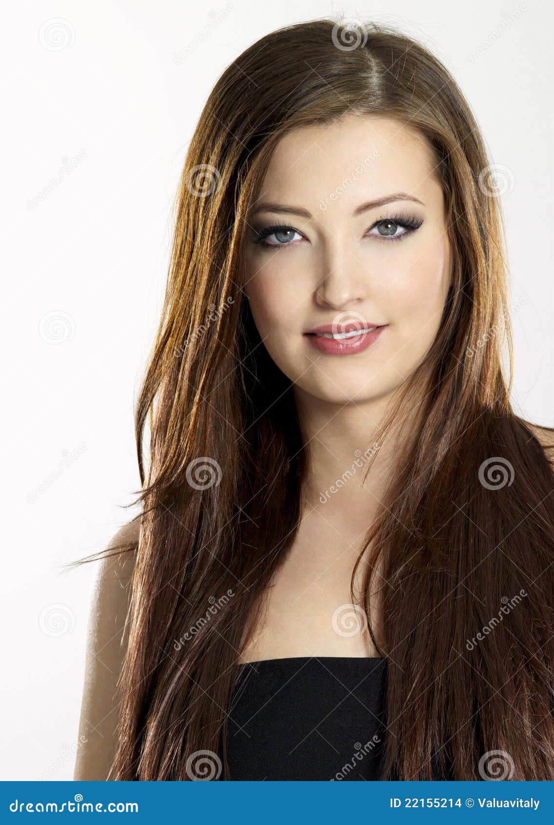 Beautiful Woman With Long Straight Hair Stock Images Image 22155214