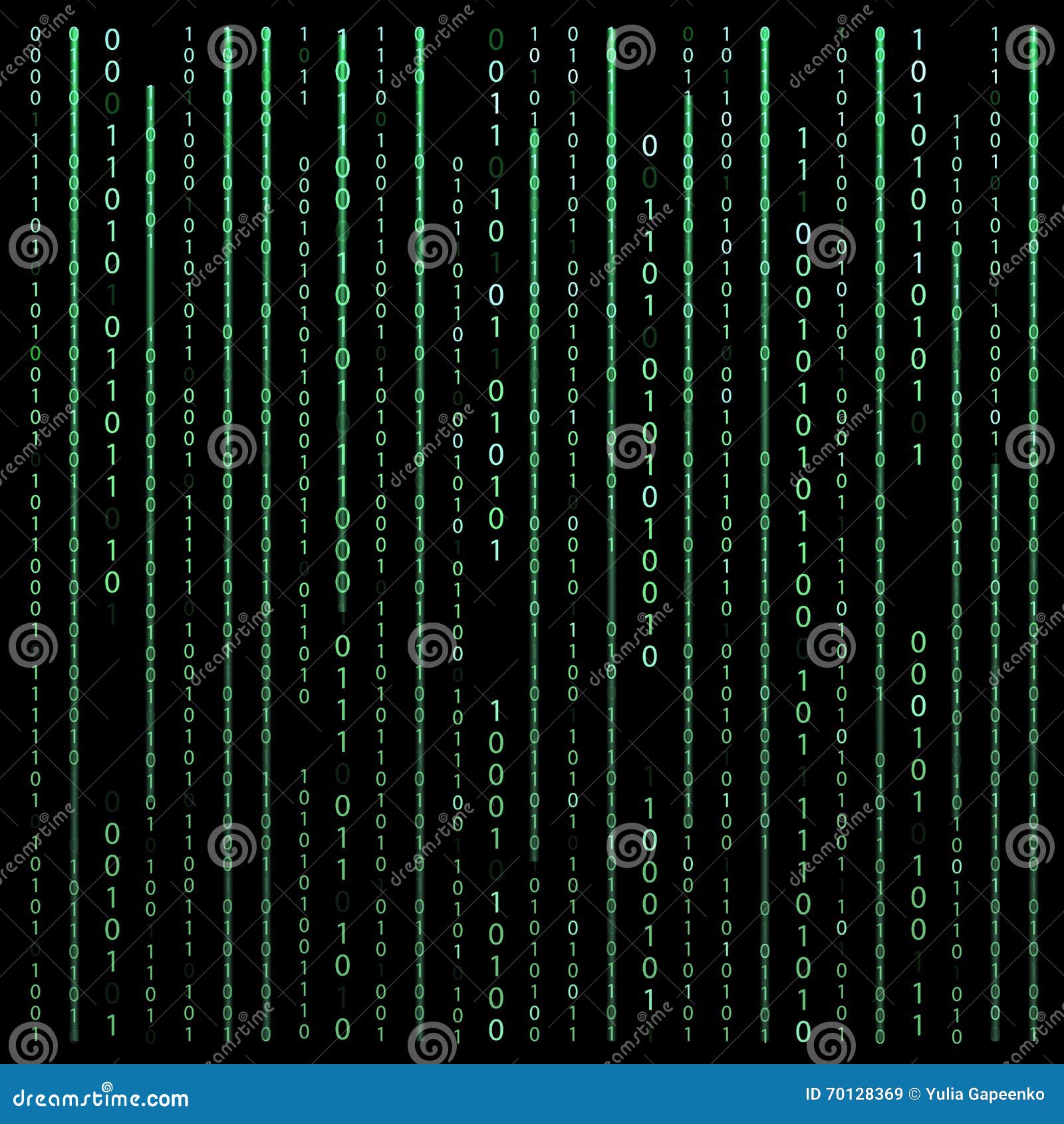 Black And White Algorithm Binary Code With Digits On Background Stock Vector Image 70128369