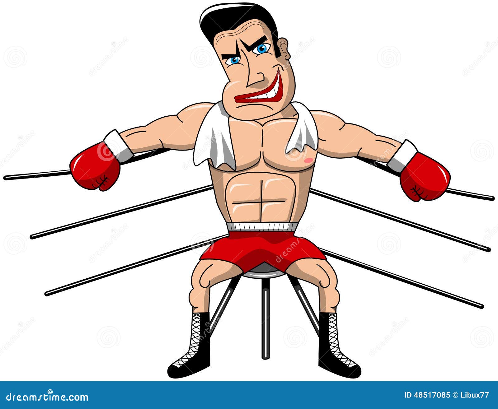 Boxer Resting Mad Corner Ring Isolated Stock Vector Image 48517085