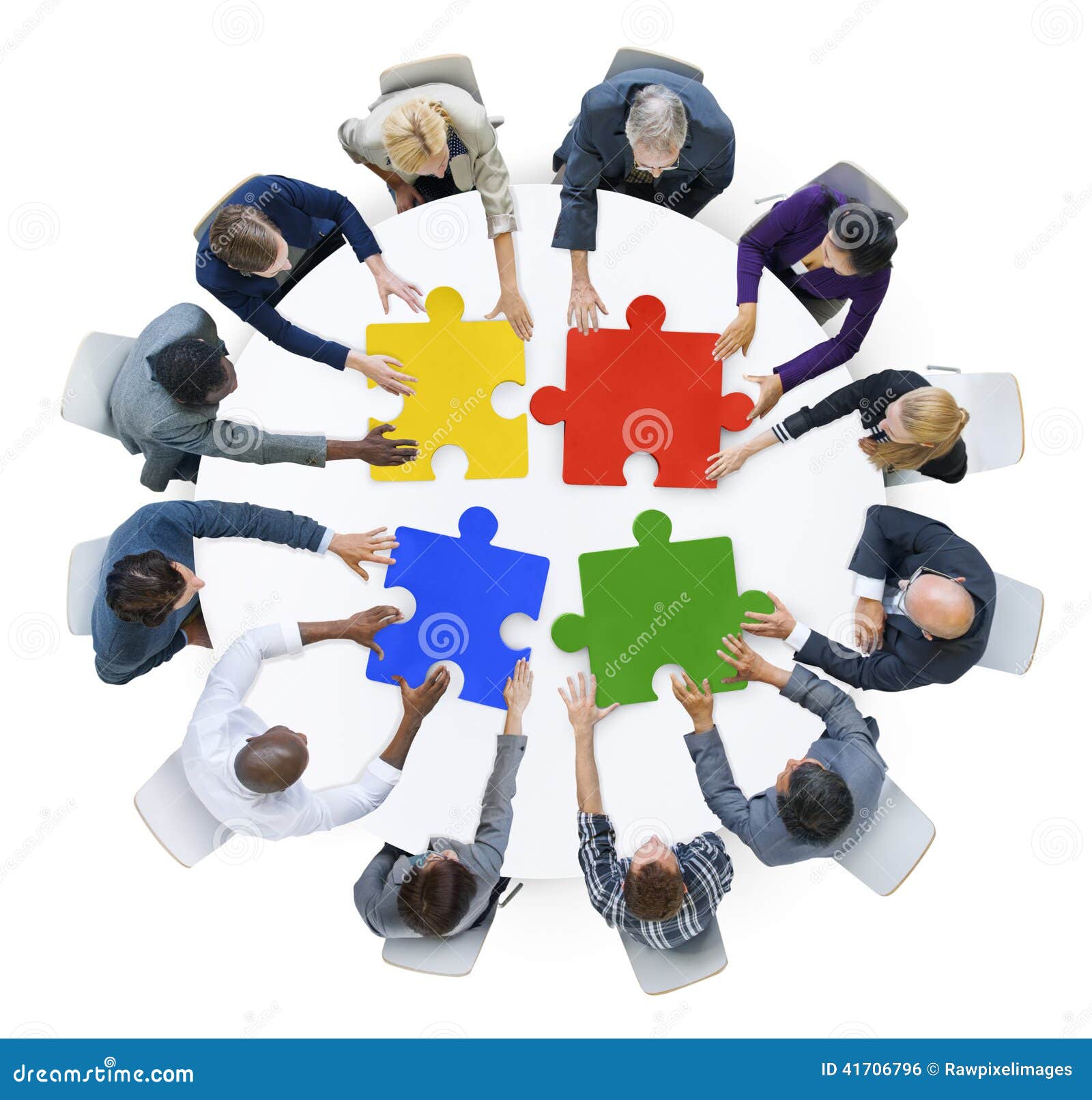 Business People With Jigsaw Puzzle And Teamwork Concept Stock Photo ... Business People With Jigsaw Puzzle And Teamwork Concept Stock Photo ...