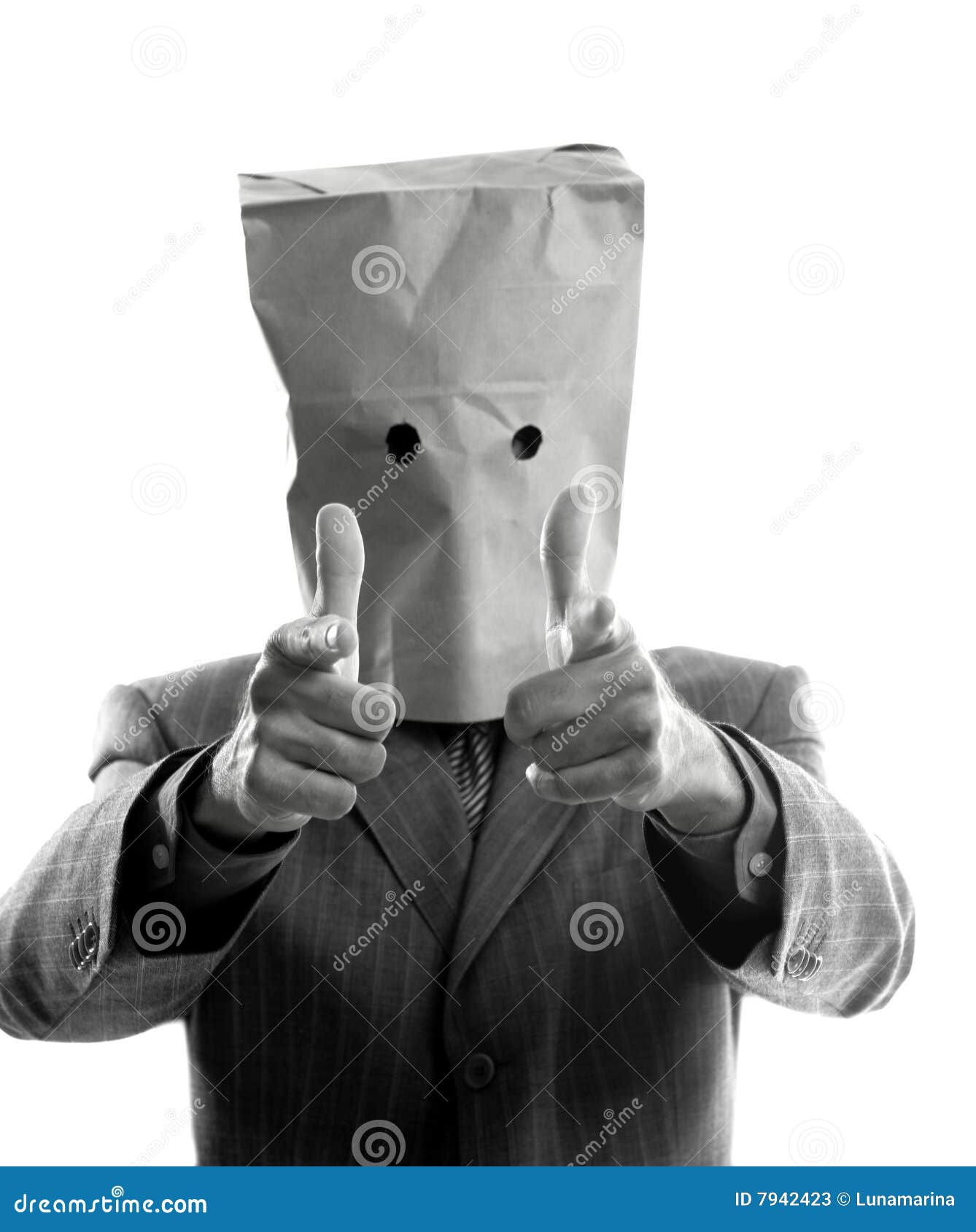 Businessman With Paper Bag In Head Stock Photos - Image: 7942423 Businessman With Paper Bag In Head Stock Photos - Image: 7942423