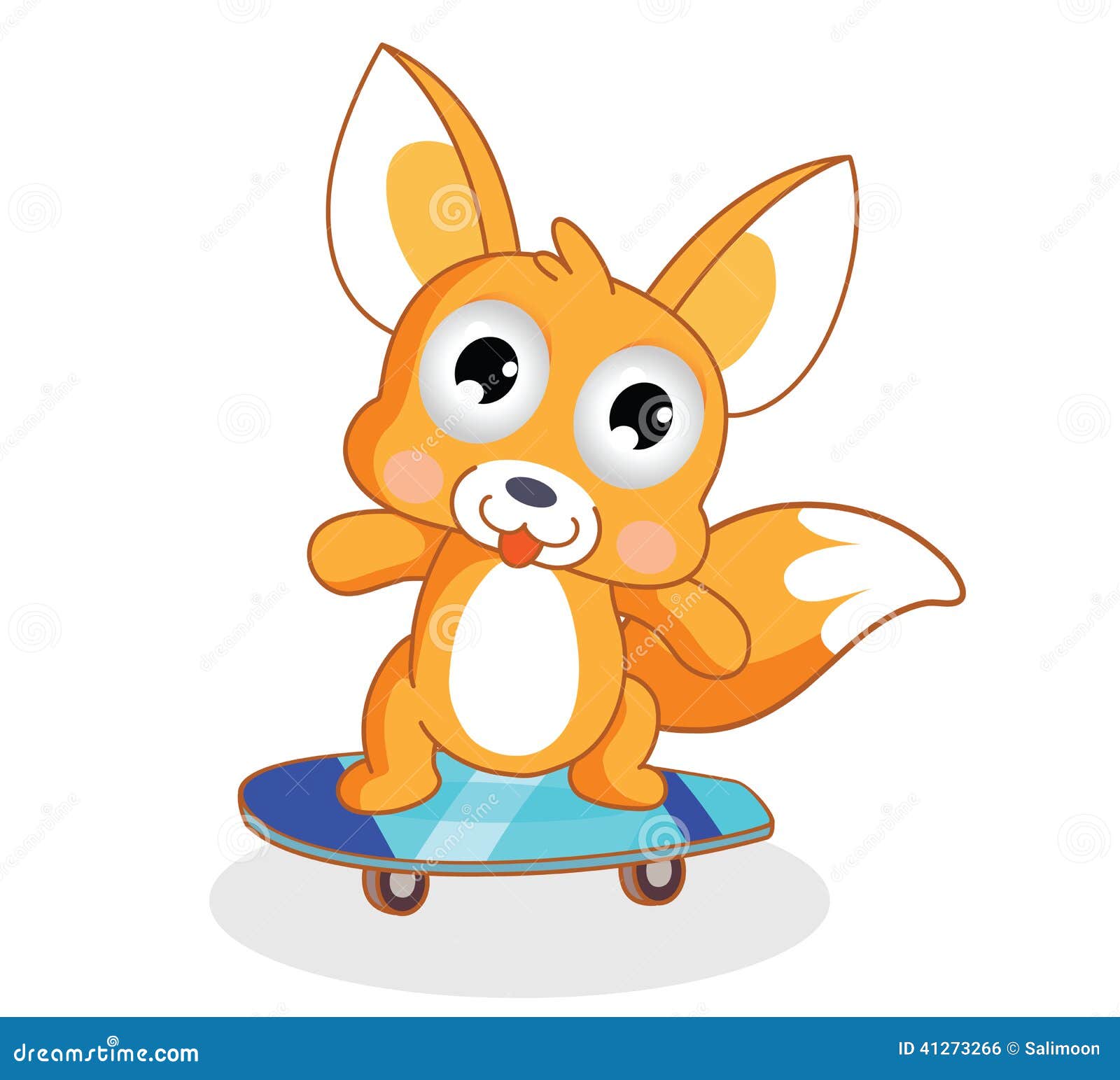Cartoon Squirrels Are Playing Skateboard Stock Illustration Image