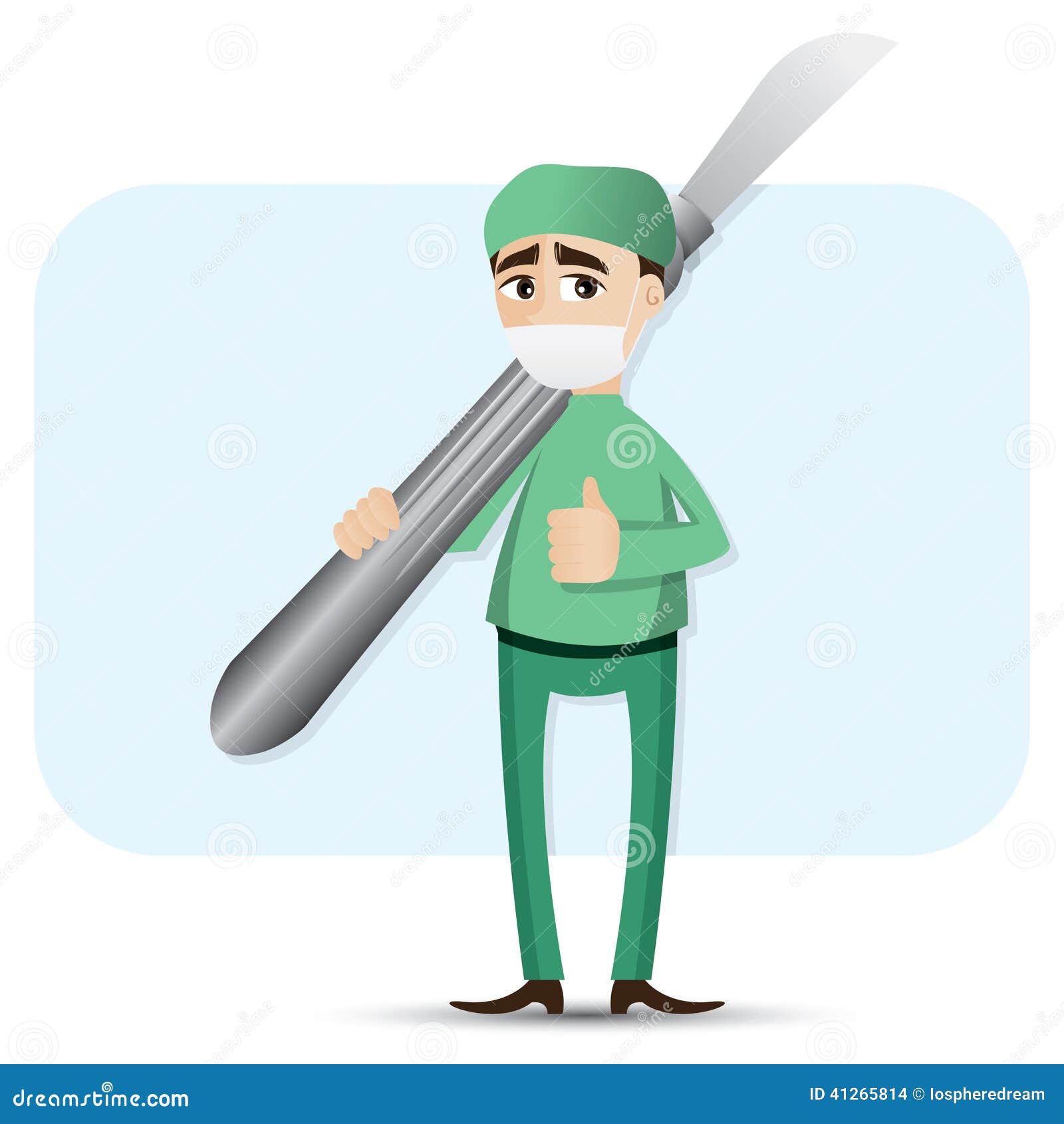 Cartoon Surgeon Carrying Scalpel Stock Vector Image 41265814
