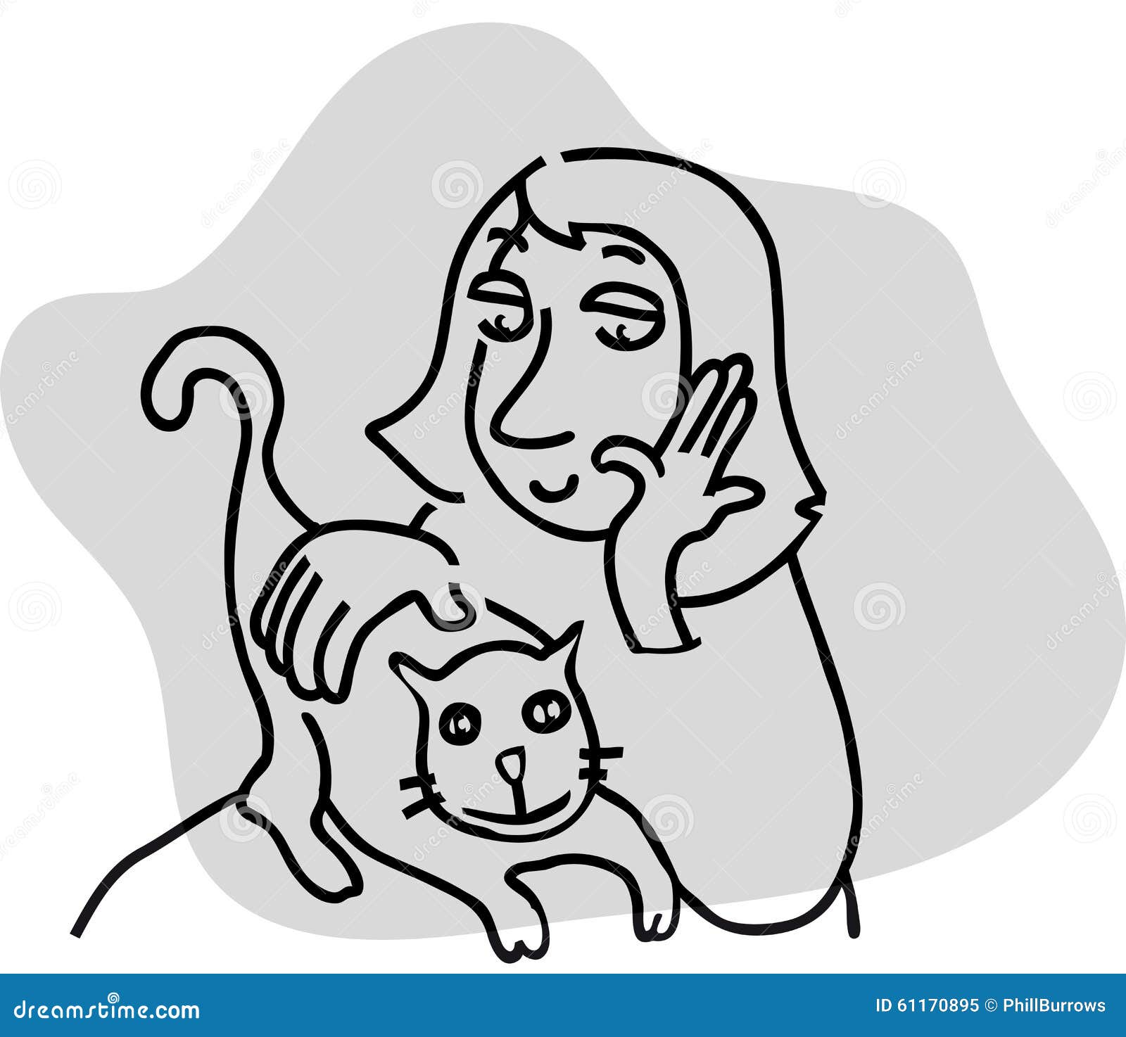 Cat And Owner Stock Vector - Image: 61170895 Cat And Owner Stock Vector - Image: 61170895