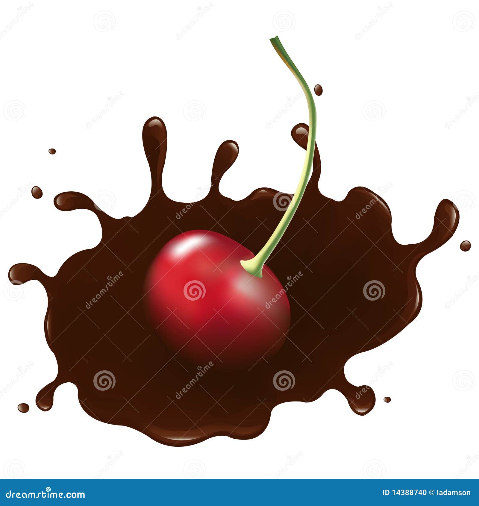 Cherry In Chocolate Splash. Vector Stock Photo - Image: 14388740 Cherry In Chocolate Splash. Vector Stock Photo - Image: 14388740