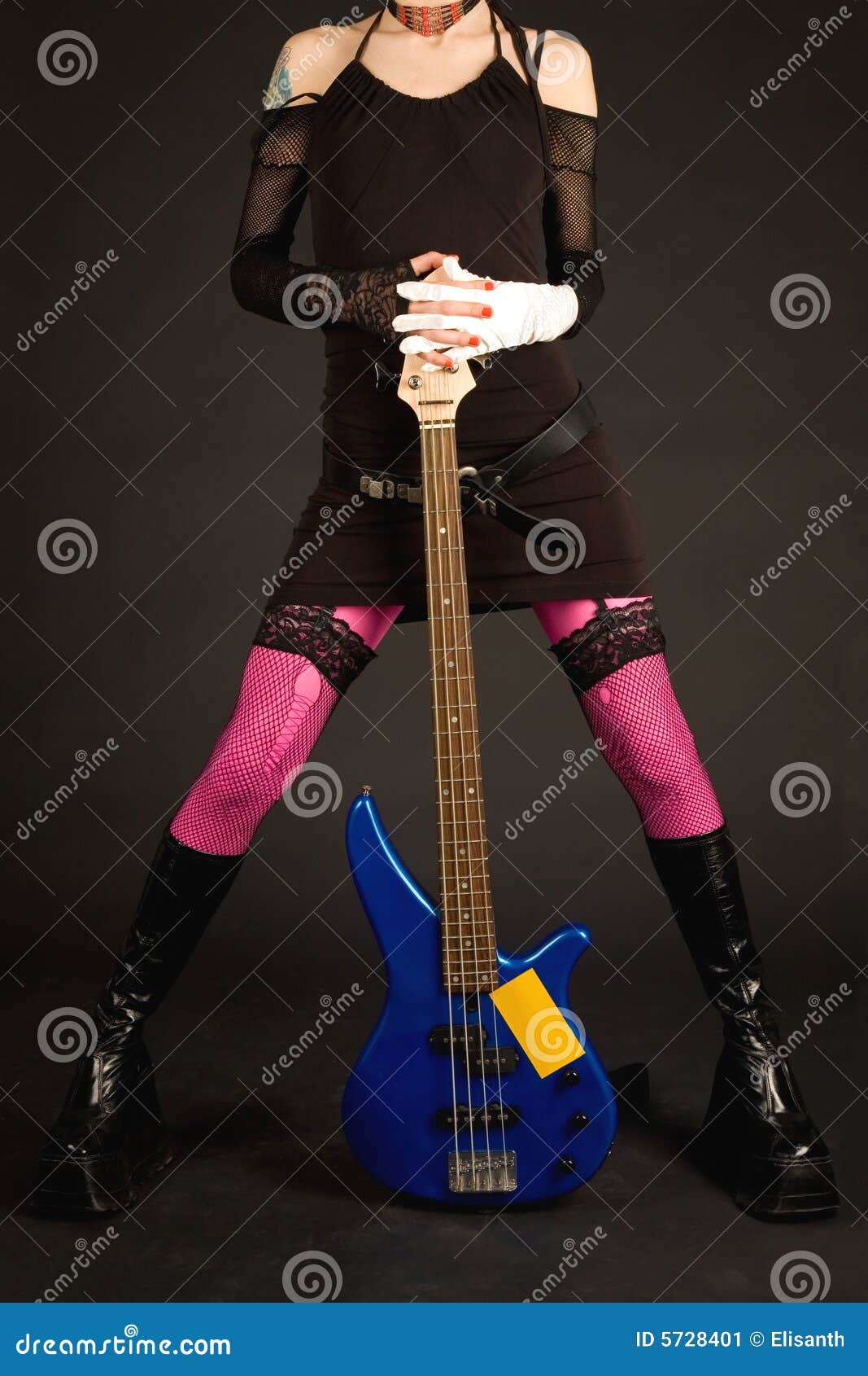 Close Up Of Girls Legs With Guitar Stock Image Image 5728401