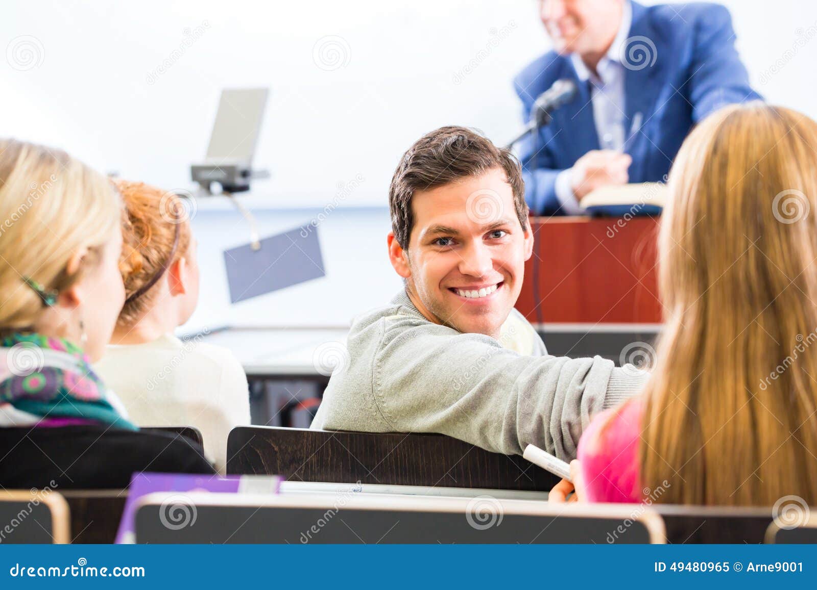 College professor giving lecture for students College professor giving lecture for students