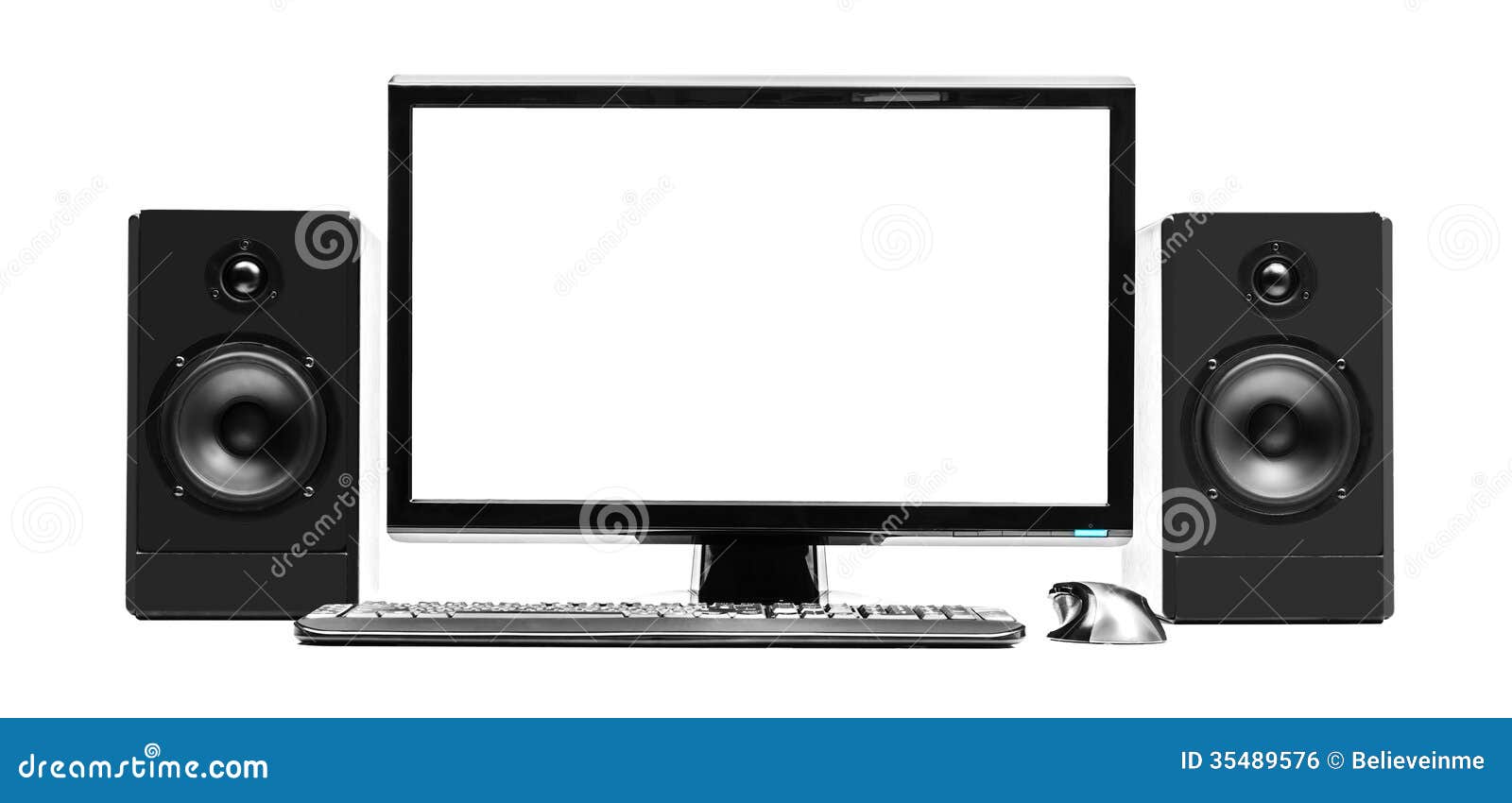 Computer And Speakers Royalty Free Stock Image - Image: 35489576 Computer And Speakers Royalty Free Stock Image - Image: 35489576