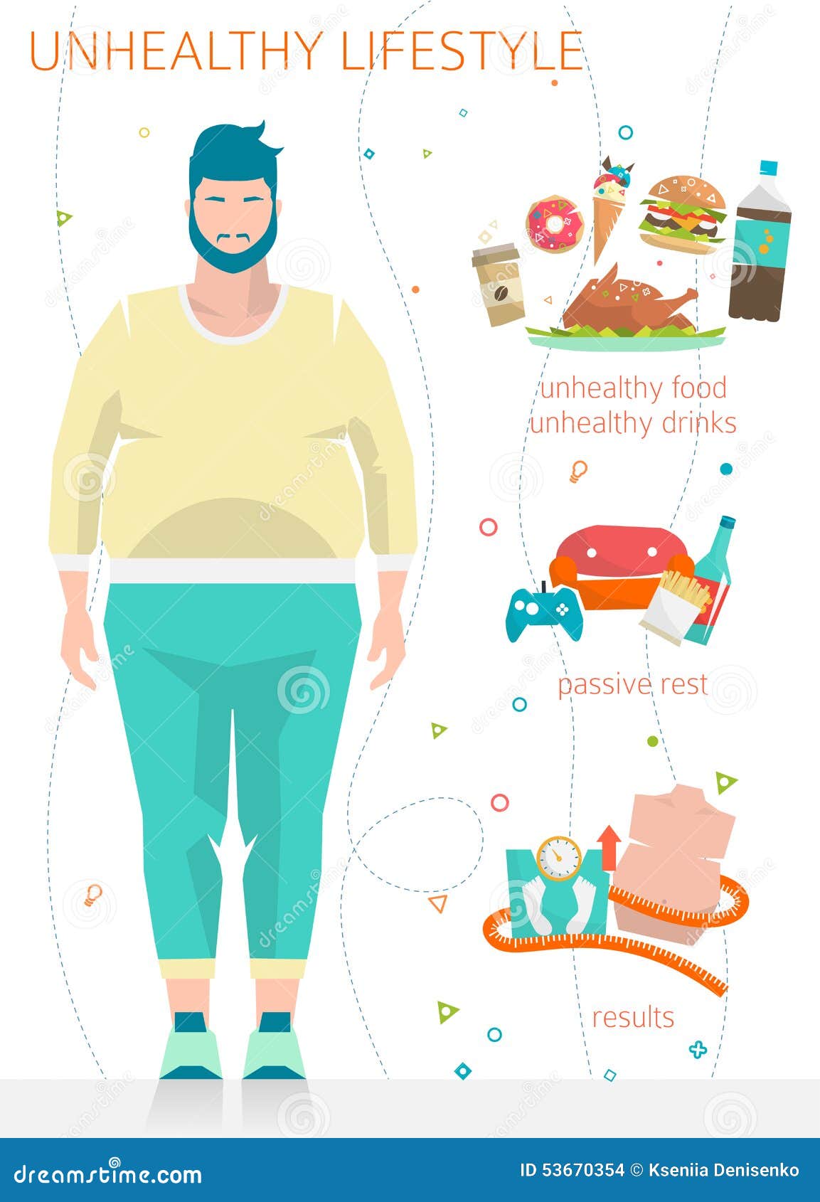 Concept Of Unhealthy Lifestyle Stock Vector - Image: 53670354 Concept Of Unhealthy Lifestyle Stock Vector - Image: 53670354