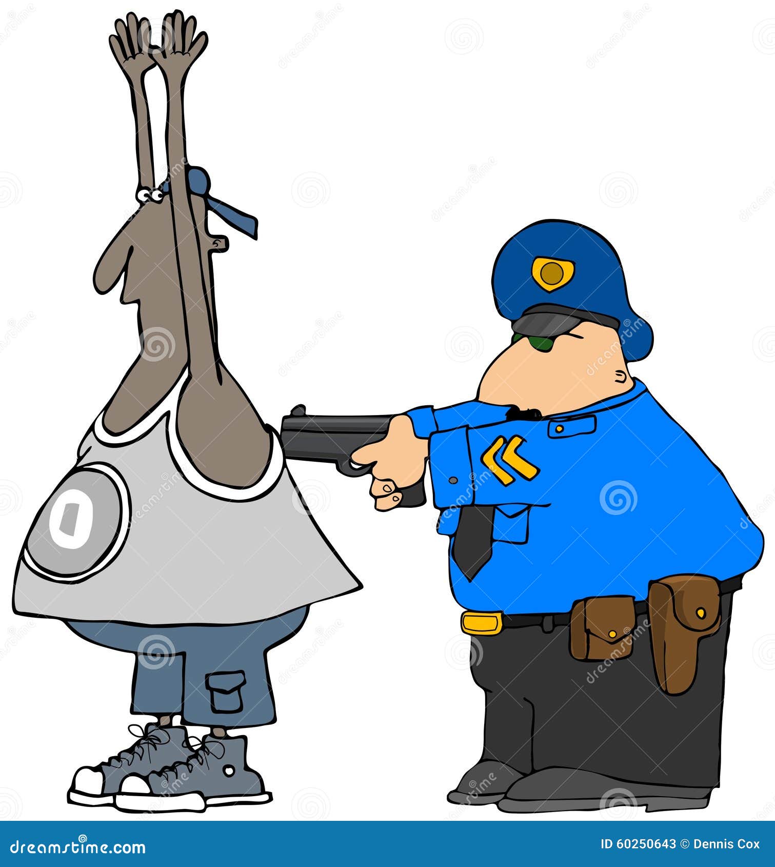 Cop Arresting A Suspect Stock Illustration Image 60250643