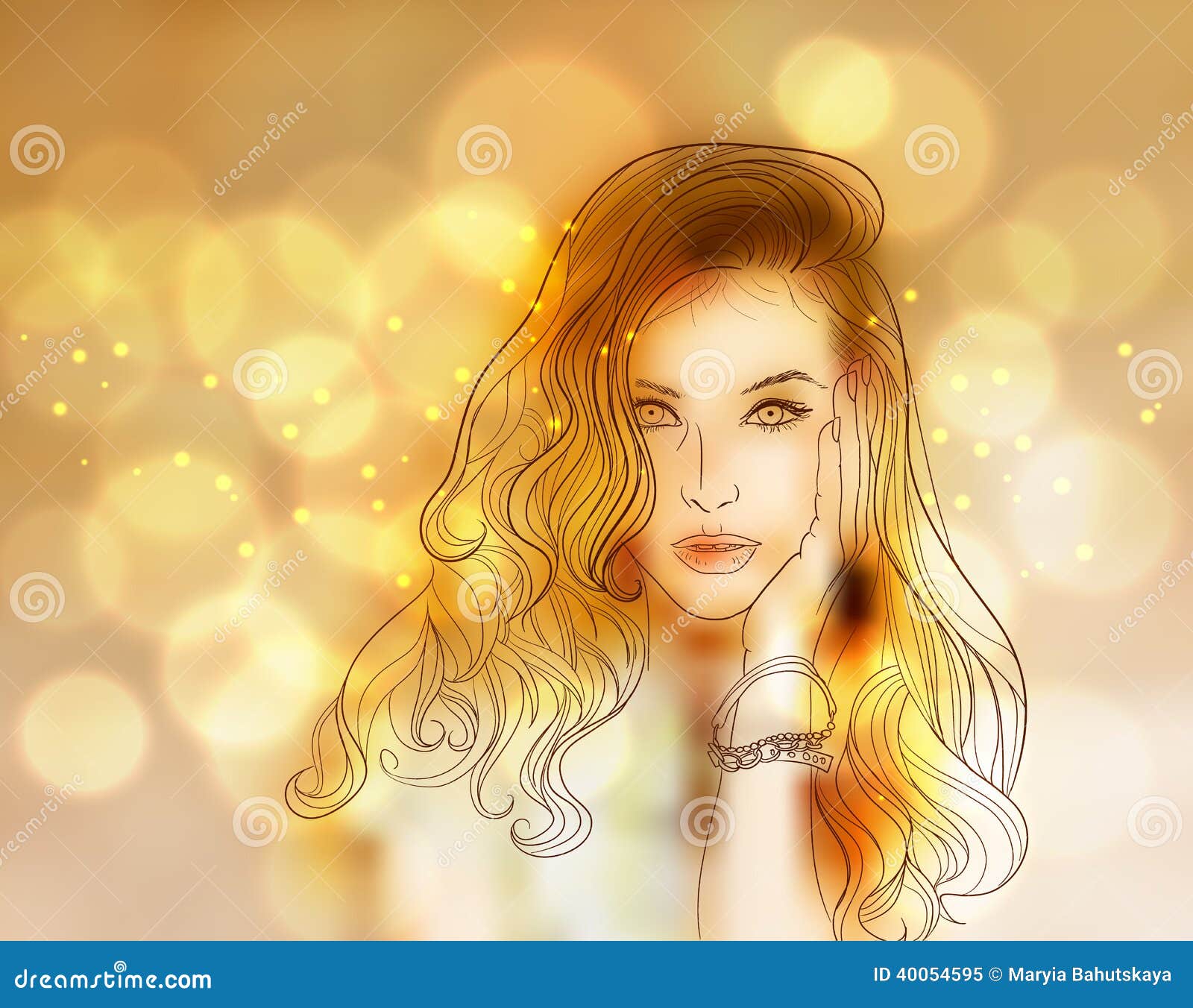 Creative Vector Woman Portrait With Colorful Bokeh Stock Vector Image