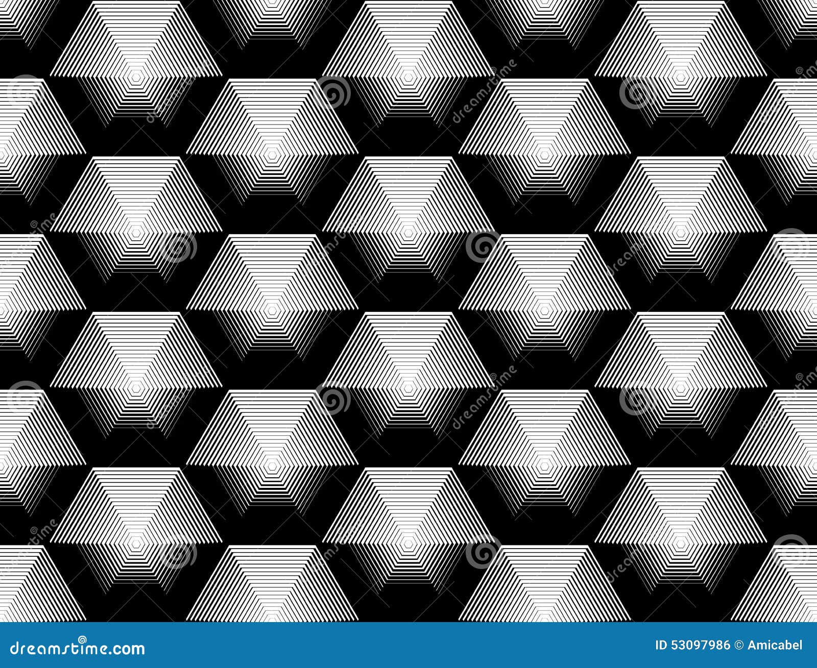 Design Seamless Monochrome Hexagon Pattern