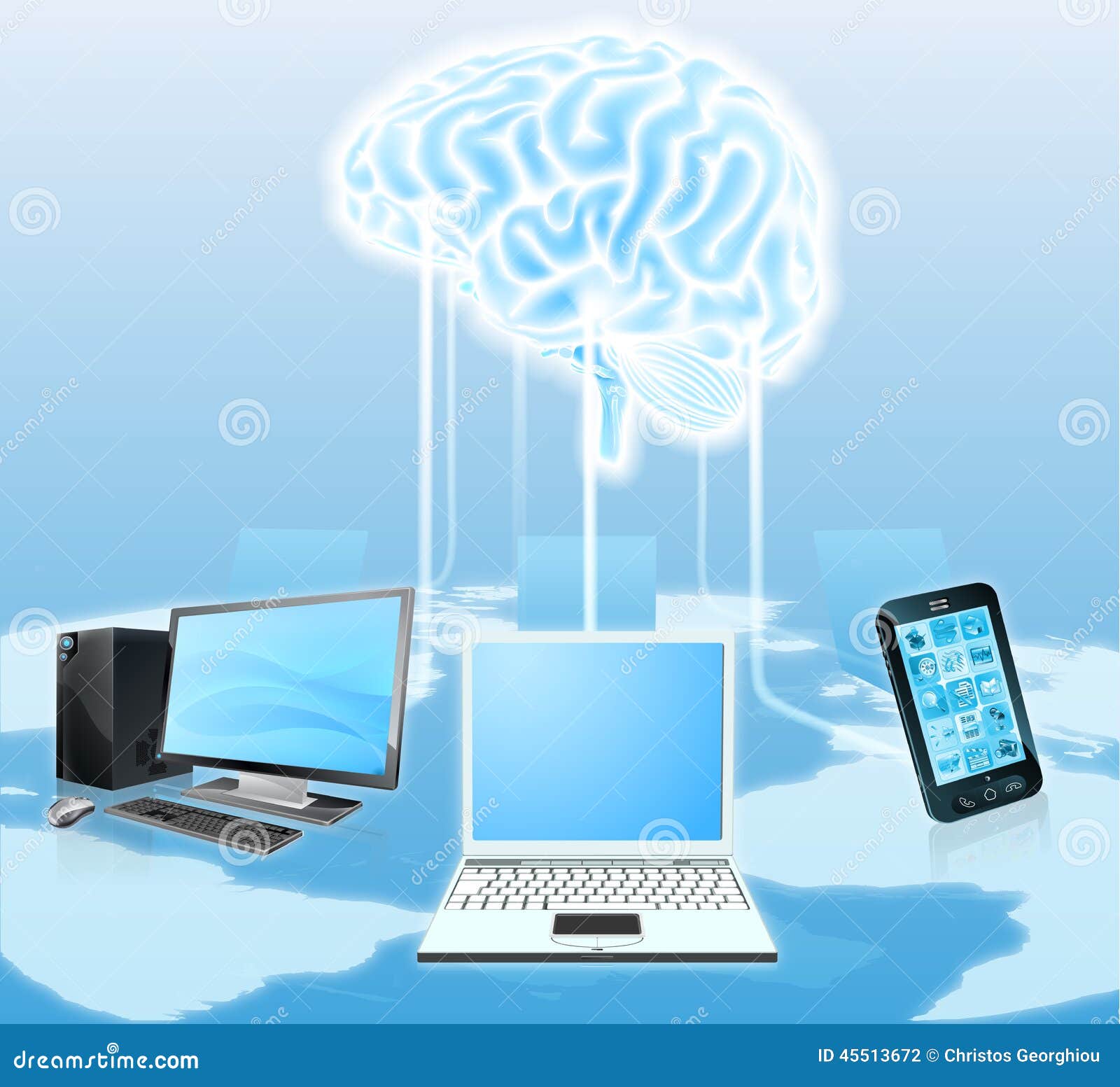 Devices Connected To Central Brain Stock Photo - Image: 45513672 Devices Connected To Central Brain Stock Photo - Image: 45513672