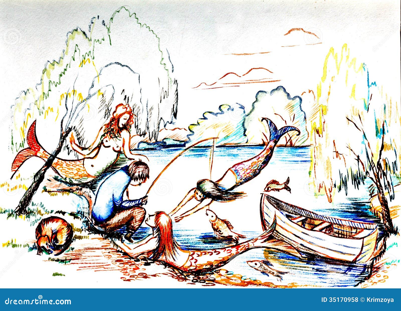 Dream Of The Fisherman Royalty Free Stock Photos - Image: 35170958 Dream Of The Fisherman Royalty Free Stock Photos - Image: 35170958