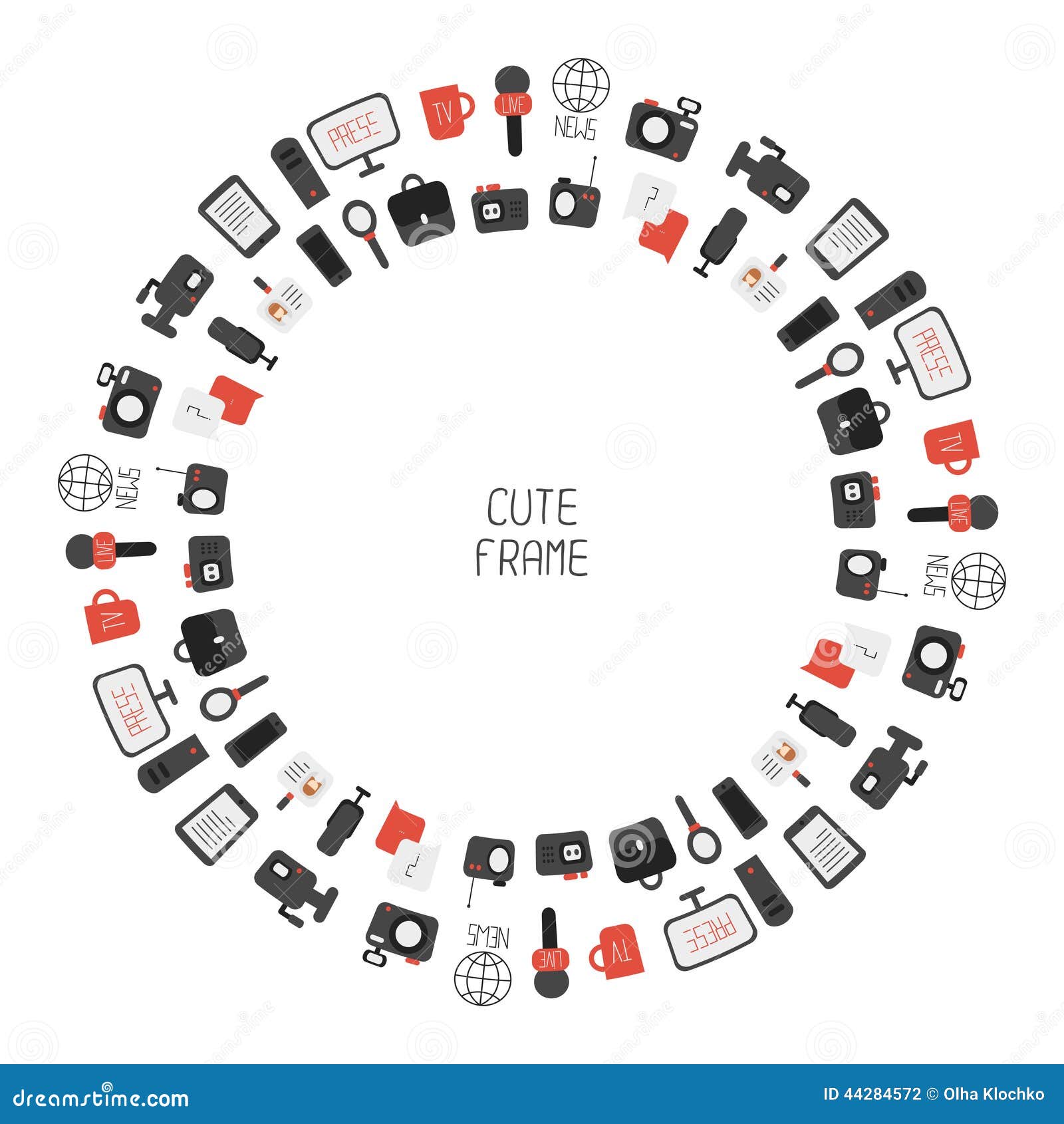 Frame Of Of Flat Colorful Vector Journalism Icons Stock Vector Image 44284572