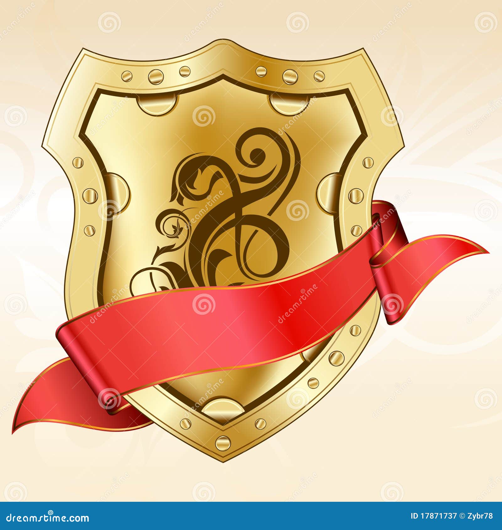 Gold Shield With Ribbon Royalty Free Stock Photography - Image: 17871737 Gold Shield With Ribbon Royalty Free Stock Photography - Image: 17871737