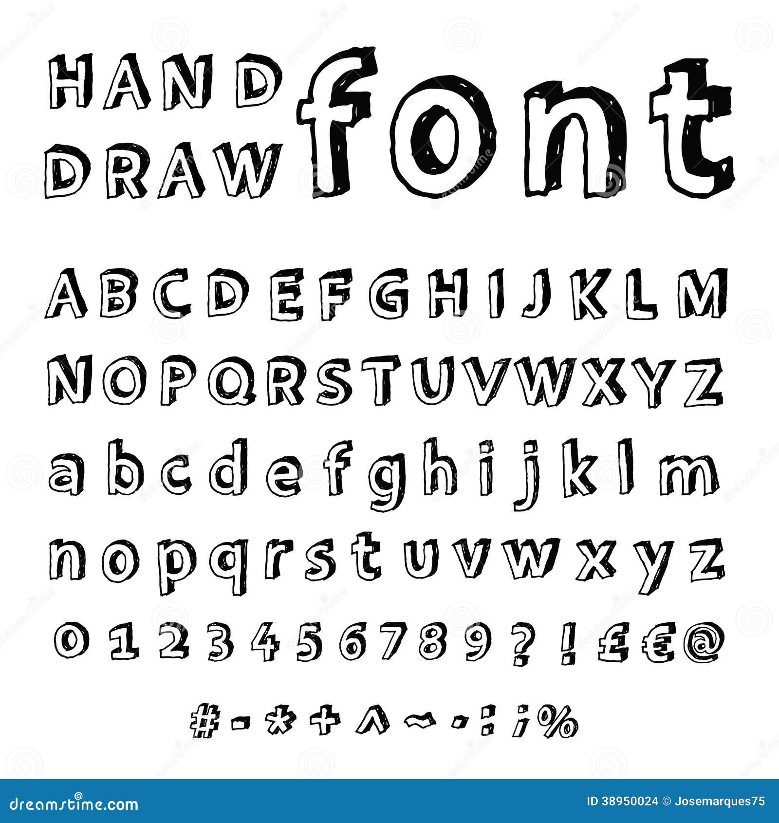 Hand Drawn Alphabet. Handwritten Font Stock Vector - Image: 38950024 Hand Drawn Alphabet. Handwritten Font Stock Vector - Image: 38950024