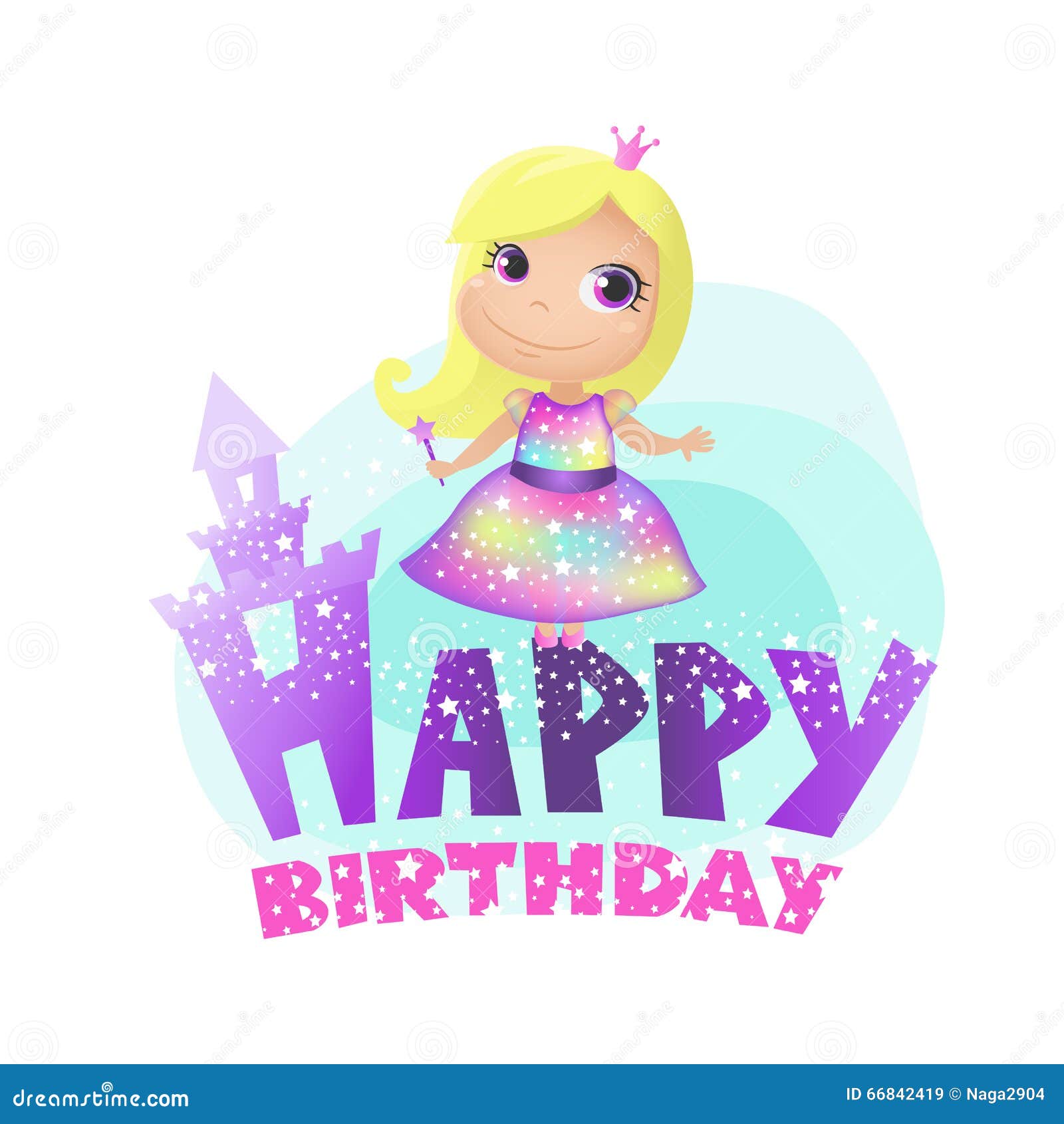 Happy Birthday Princess Stock Illustration Image 66842419