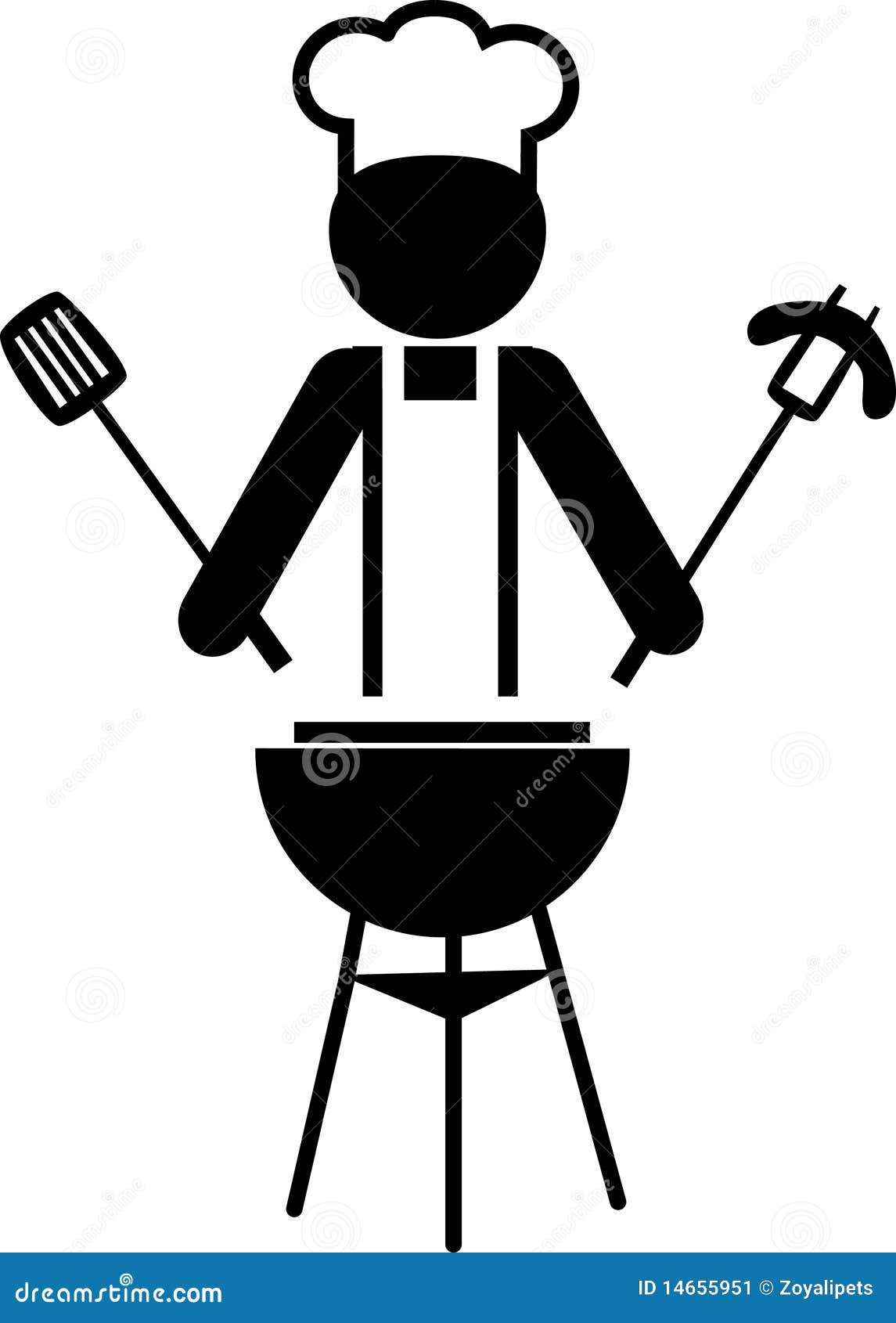Illustration Of A Chef Making Bbq 1 Stock Image Image 14655951