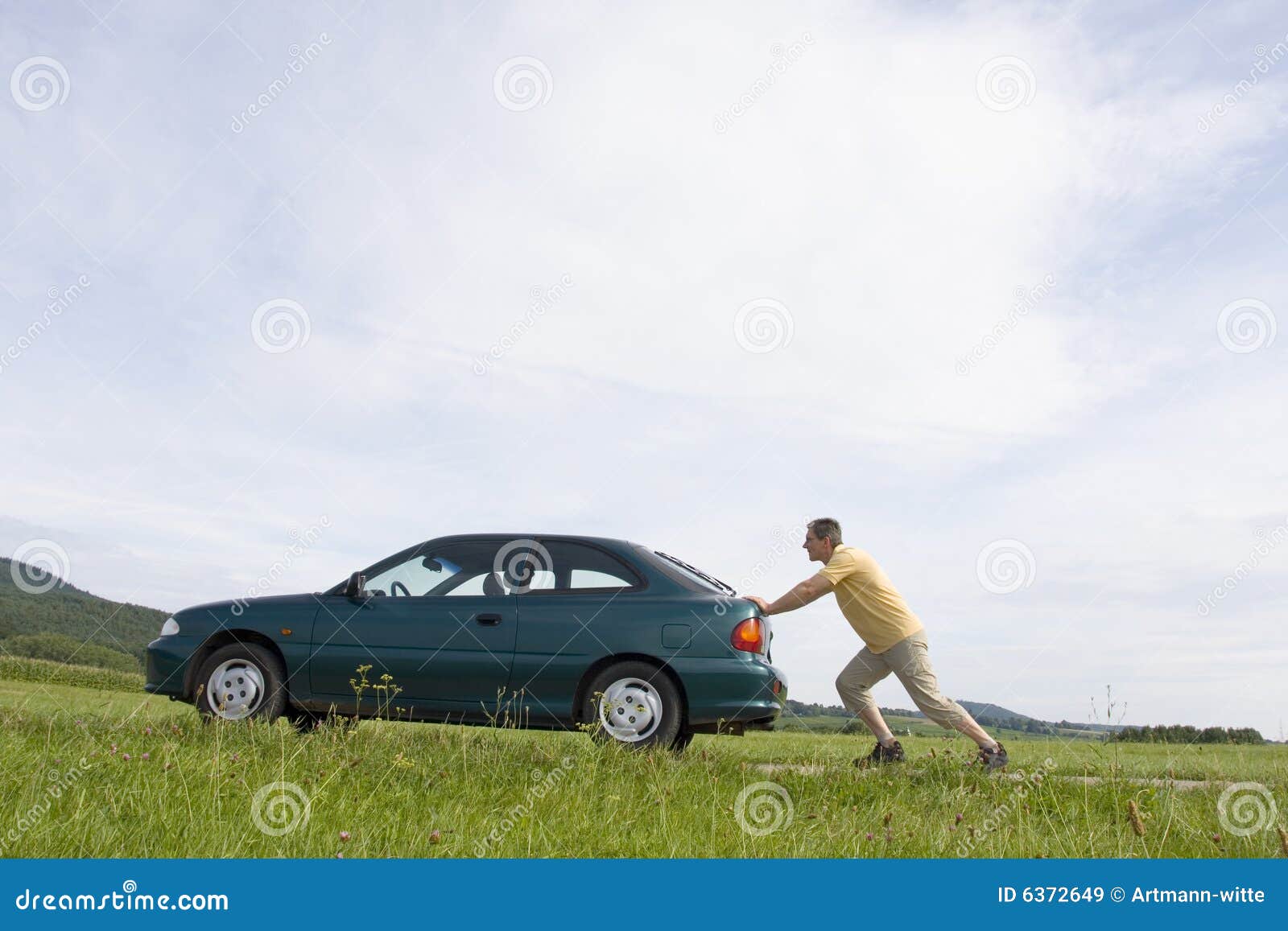 Man Pushing His Car Royalty Free Stock Images - Image: 6372649 Man Pushing His Car Royalty Free Stock Images - Image: 6372649