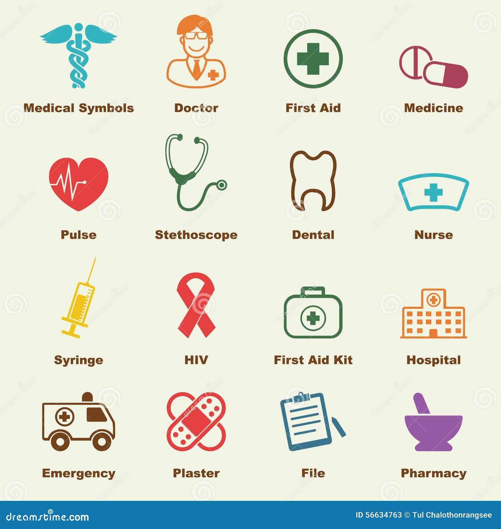 Medical Elements Stock Vector Image 56634763