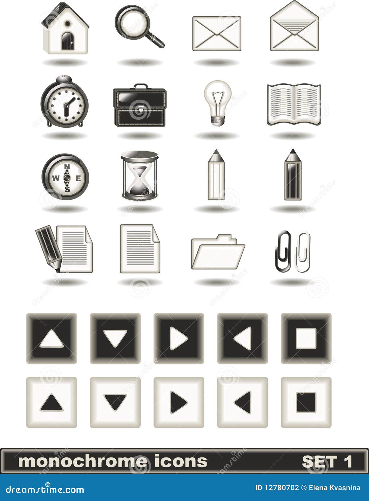 Monochrome Icons Set 1 Stock Photography - Image: 12780702 Monochrome Icons Set 1 Stock Photography - Image: 12780702