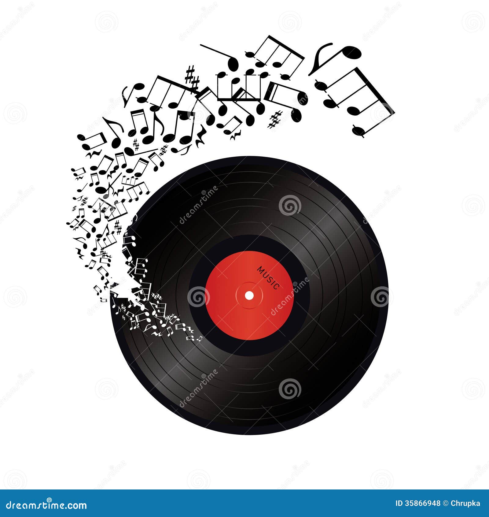 Music Notes Coming Out Of The Hole In The Vinyl Royalty Free Stock ... Music Notes Coming Out Of The Hole In The Vinyl Royalty Free Stock ...