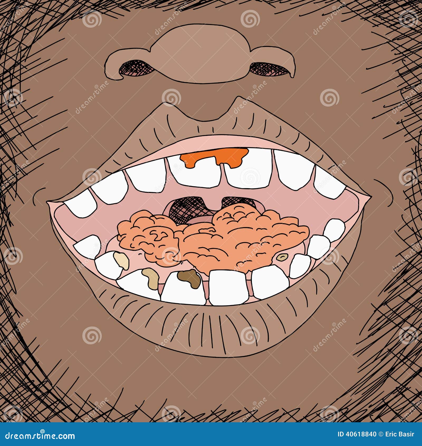 Open Mouth With Food Stock Vector Image 40618840
