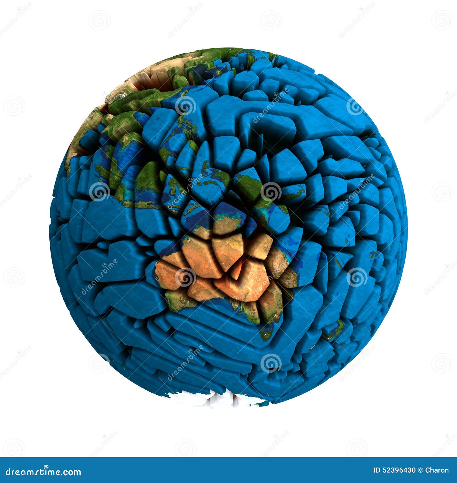 Planeta Roto Tierra Agrietada 3d Del Globo Foto De Archivo Imagen