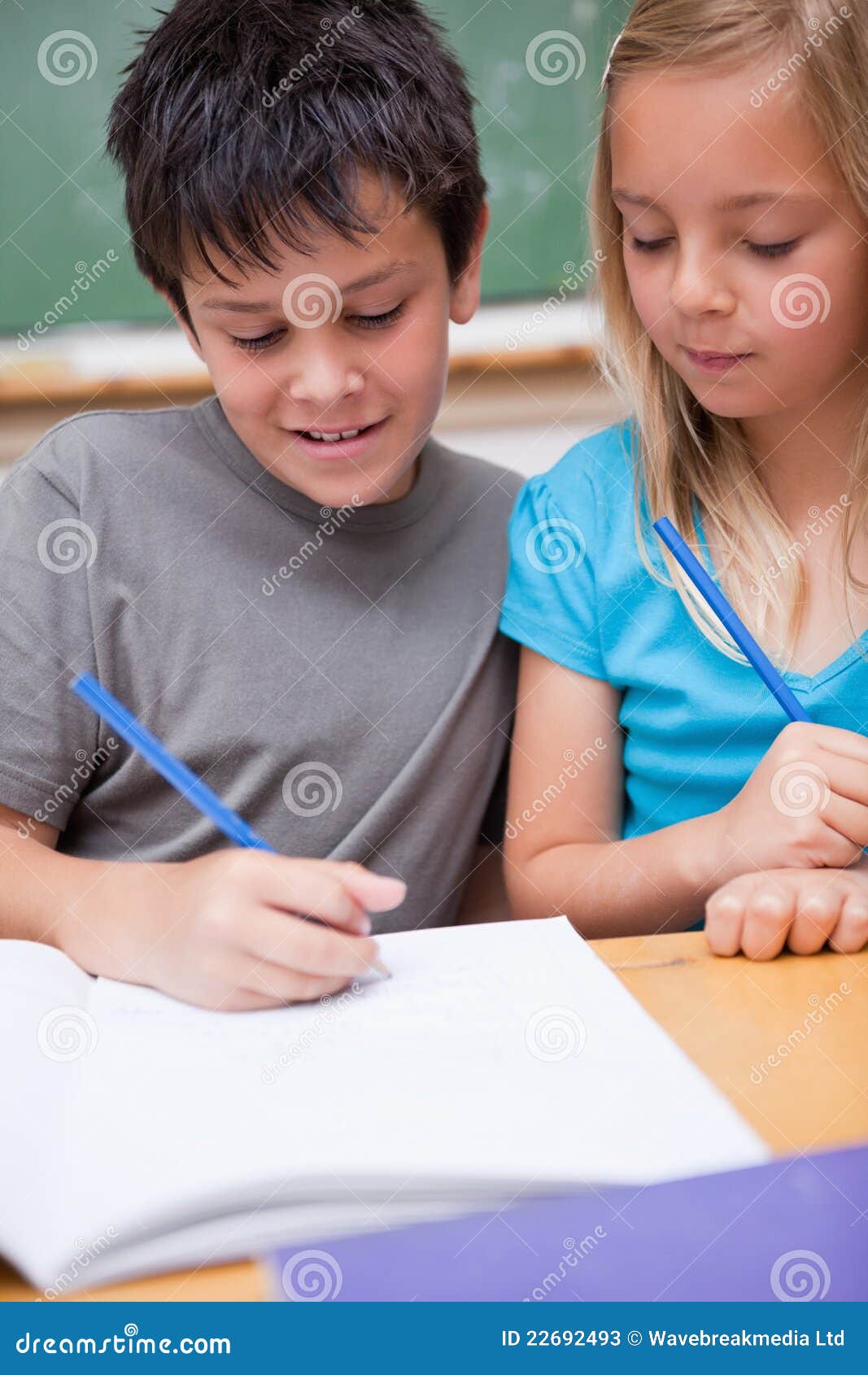 Portrait Of Smiling Pupils Working Together Stock Photos - Image: 22692493 Portrait Of Smiling Pupils Working Together Stock Photos - Image: 22692493