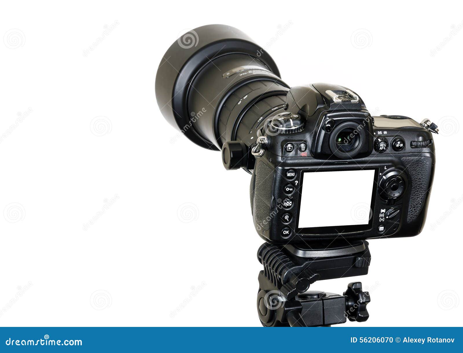 Professional Digital Camera With Blank Screen Isolated On White ... Professional Digital Camera With Blank Screen Isolated On White ...