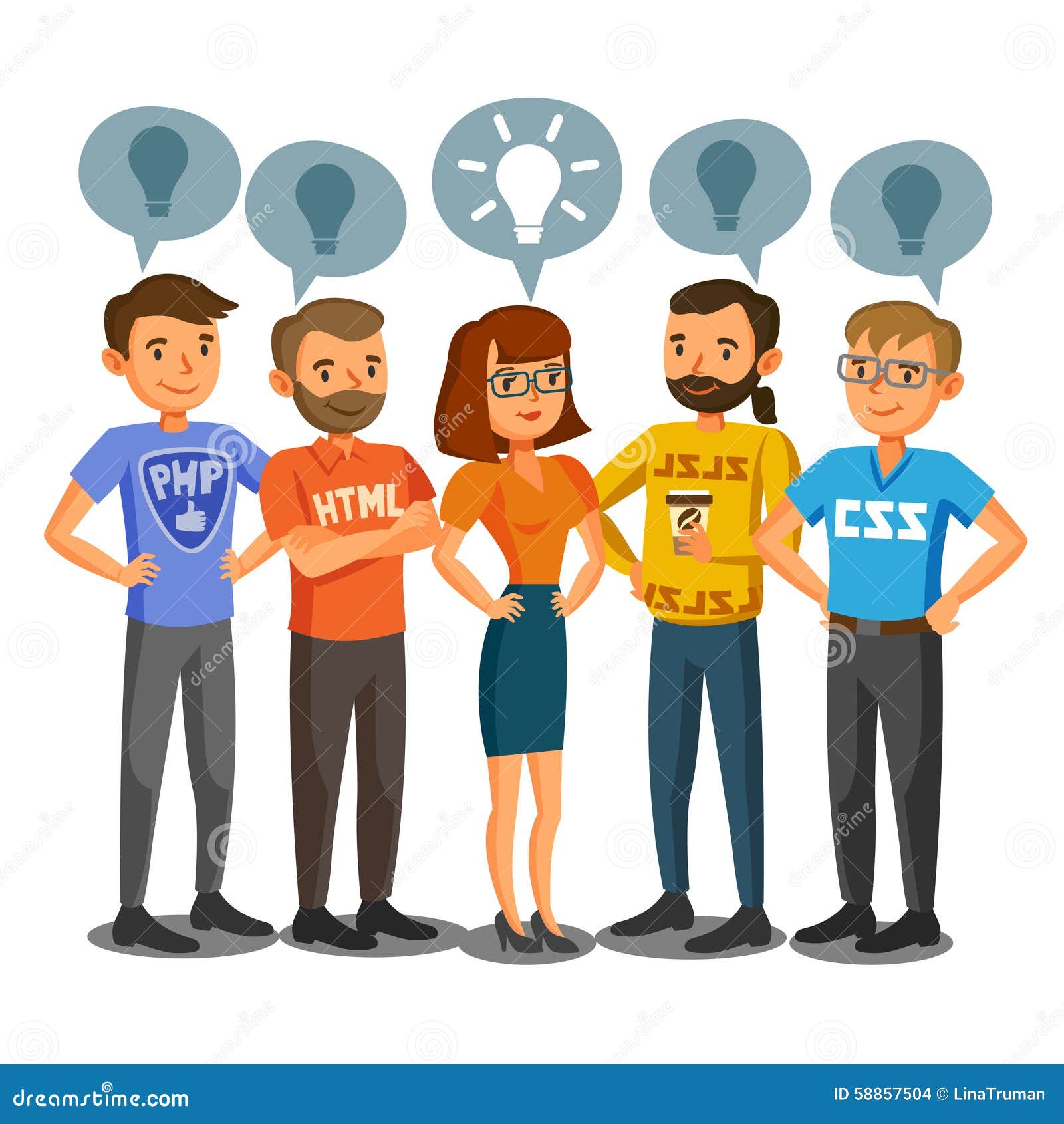 Programmers Developers Process Coding Teamwork Communication Stock Vector Image 58857504