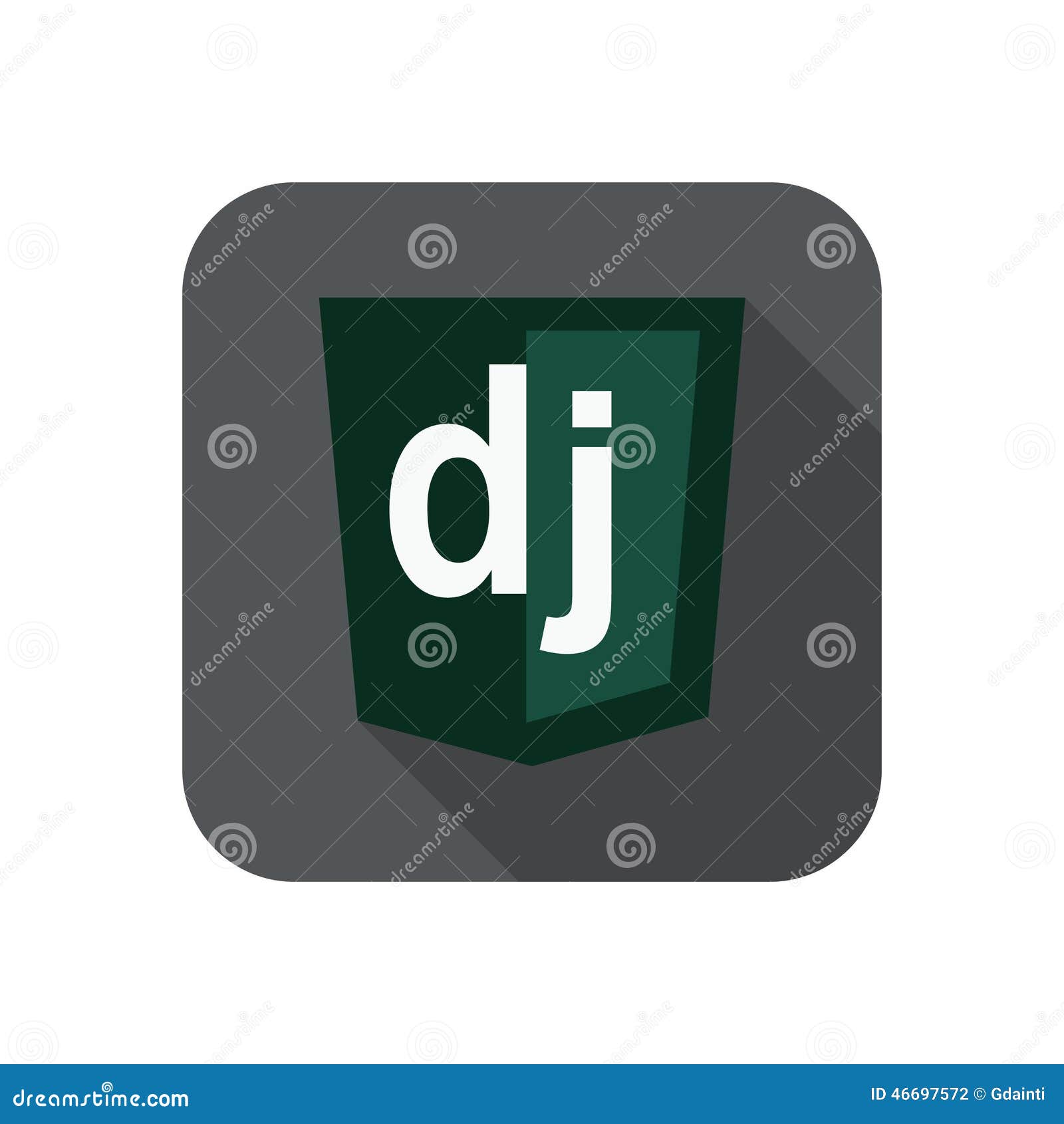 Raster Round Icon Of Django Python Framework Stock Vector Image 46697572