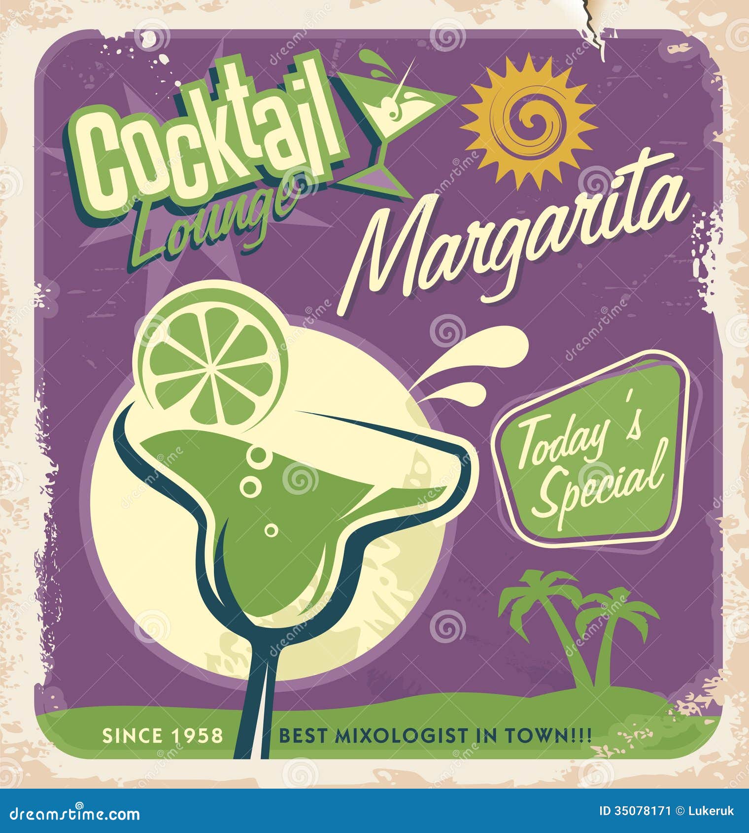 Retro Poster Design For One Of The Most Popular Cocktails Stock Image