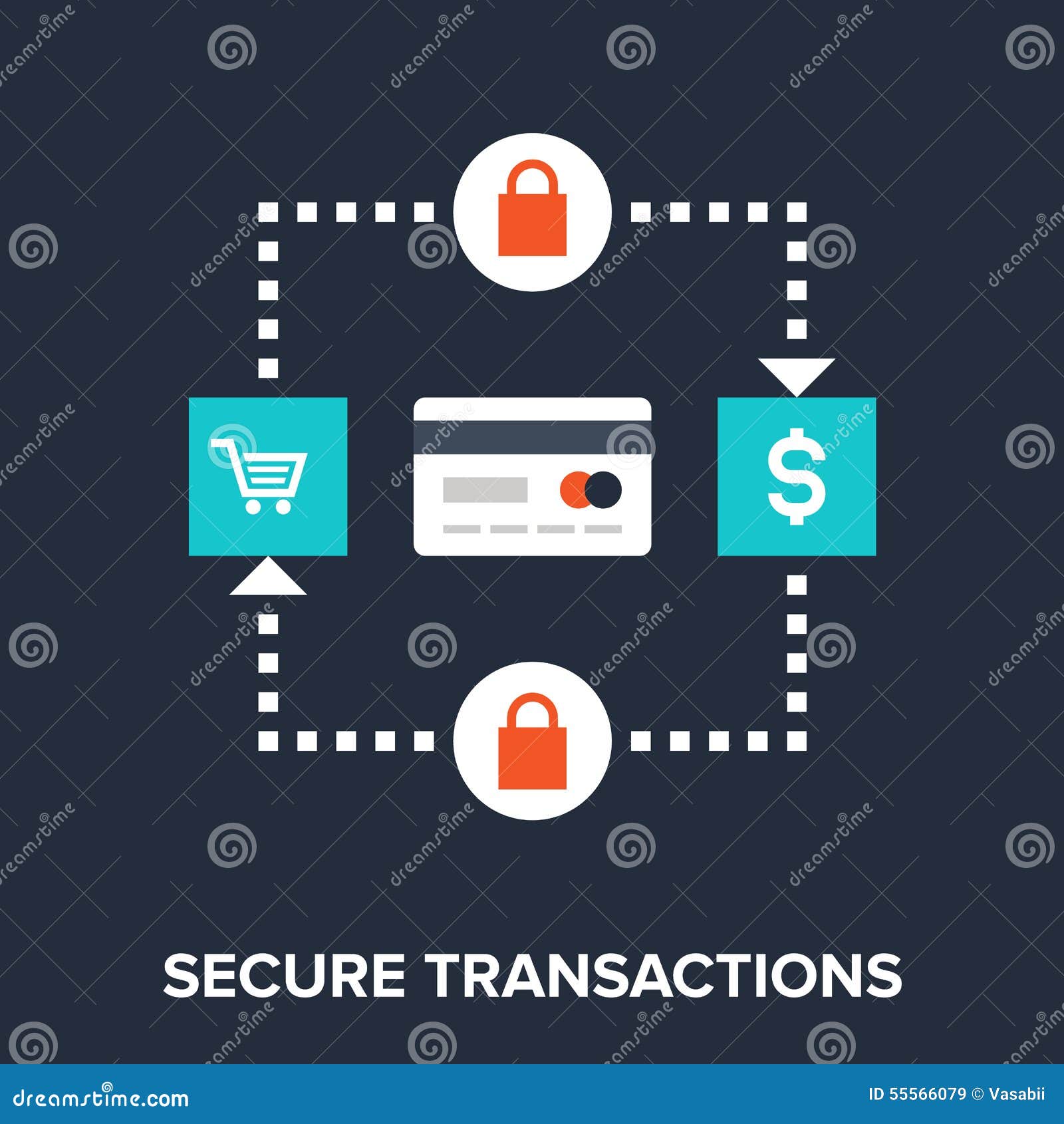 Secure Transactions Stock Vector - Image: 55566079 Secure Transactions Stock Vector - Image: 55566079