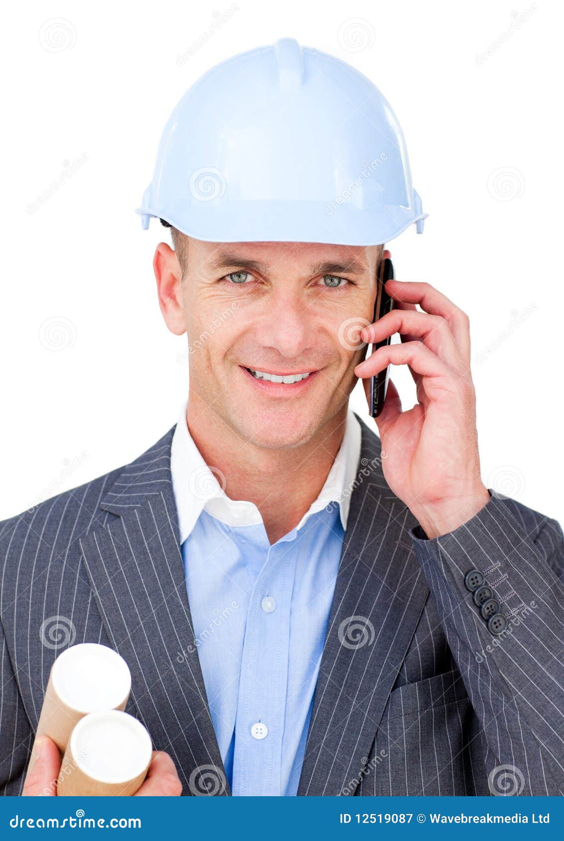 Self-assured Male Engineer Talking On Phone Royalty Free Stock ... Self-assured Male Engineer Talking On Phone Royalty Free Stock ...