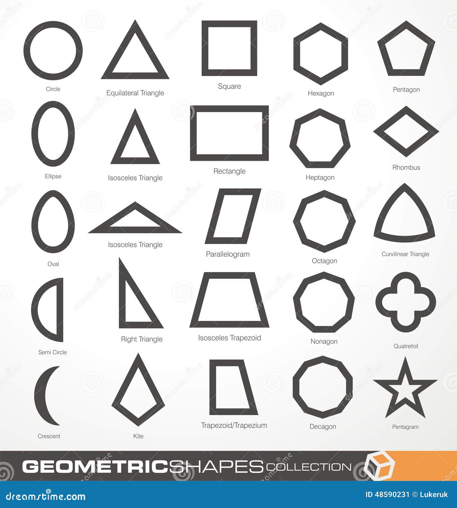 Set Of Geometric Shapes Stock Vector - Image: 48590231 Set Of Geometric Shapes Stock Vector - Image: 48590231