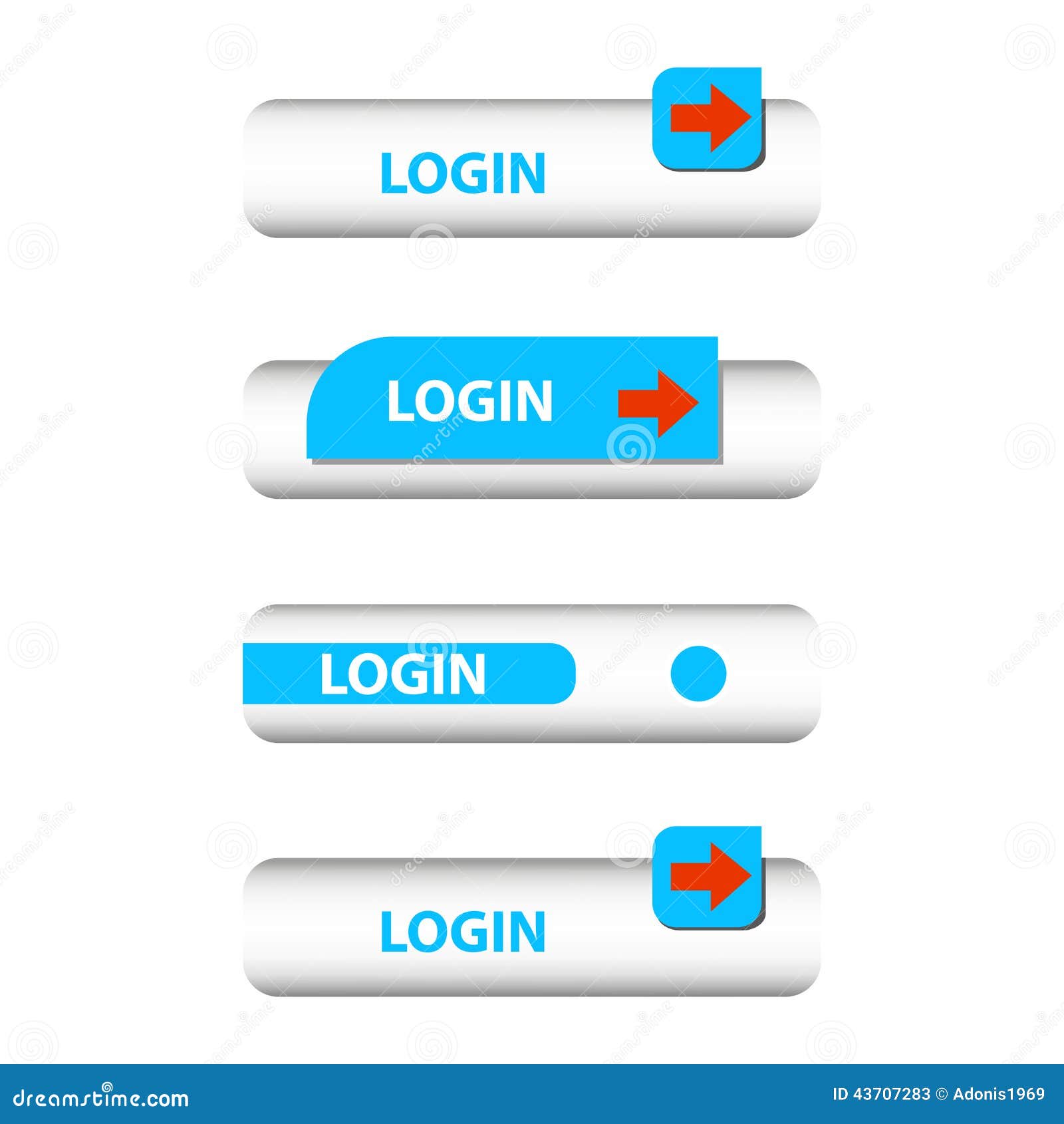 Set of login buttons Set of login buttons