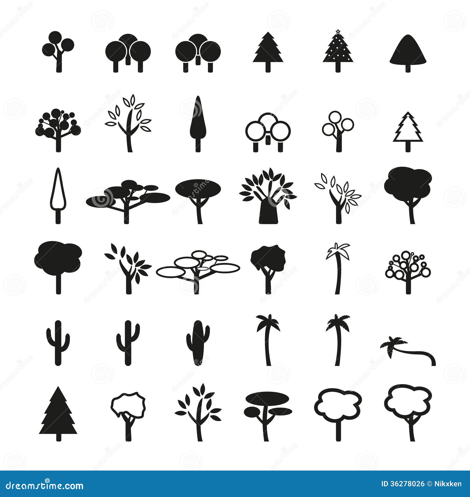 Set Of Tree Icons Royalty Free Stock Image - Image: 36278026 Set Of Tree Icons Royalty Free Stock Image - Image: 36278026