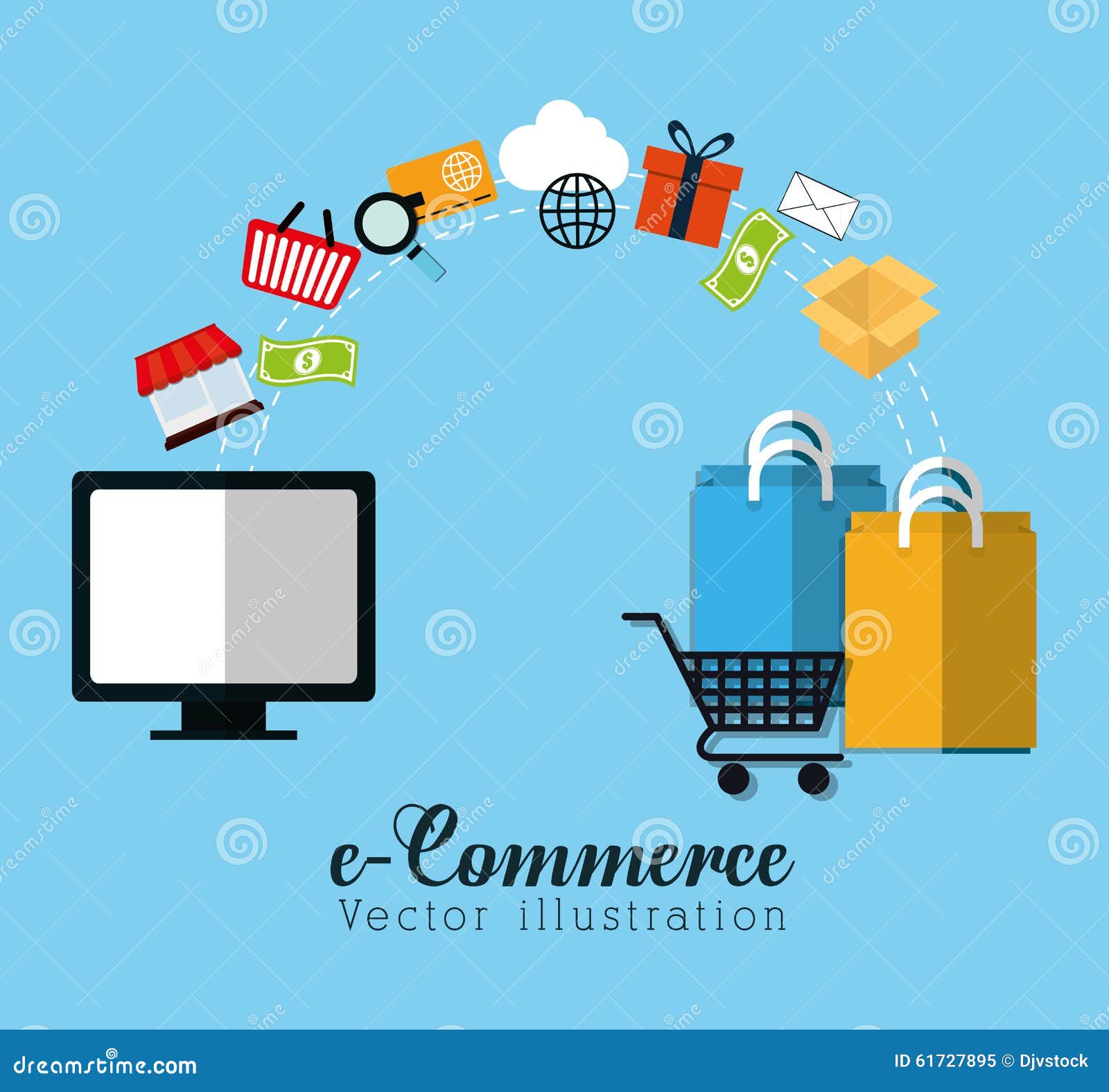 Shopping And Ecommerce Graphic Design Stock Vector - Image: 61727895 Shopping And Ecommerce Graphic Design Stock Vector - Image: 61727895