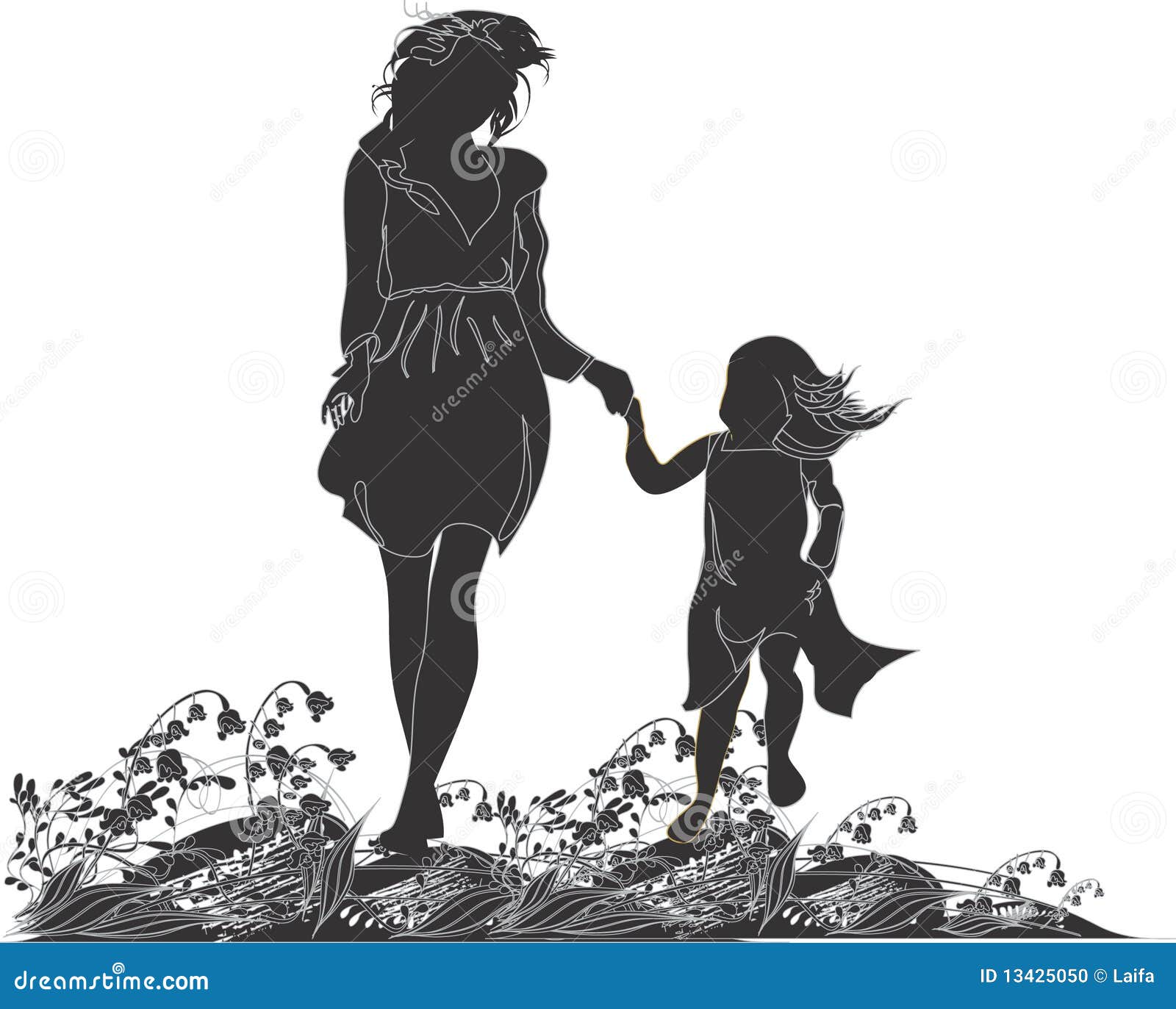 Silhouettes Of Mother And Her Daughter Stock Photo - Image: 13425050 Silhouettes Of Mother And Her Daughter Stock Photo - Image: 13425050