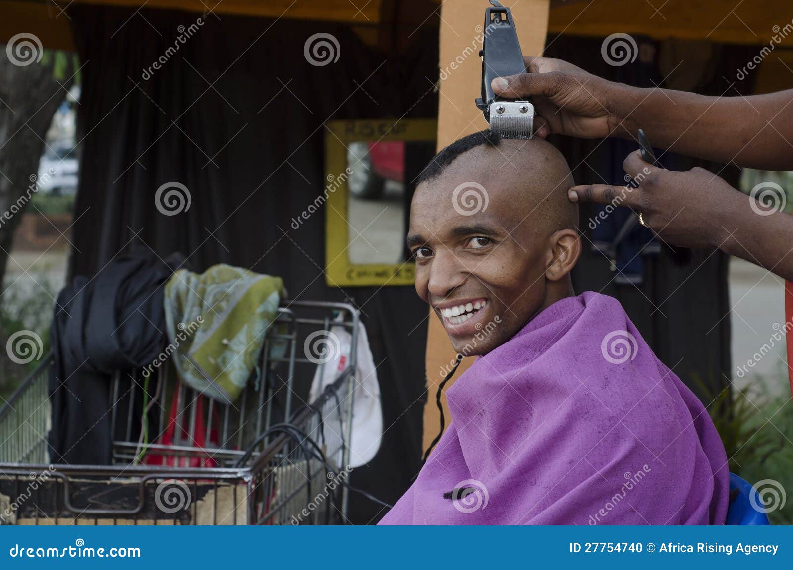 Smiling Customer African Haircut Barber Business Stock Photo - Image ... Smiling Customer African Haircut Barber Business Stock Photo - Image ...
