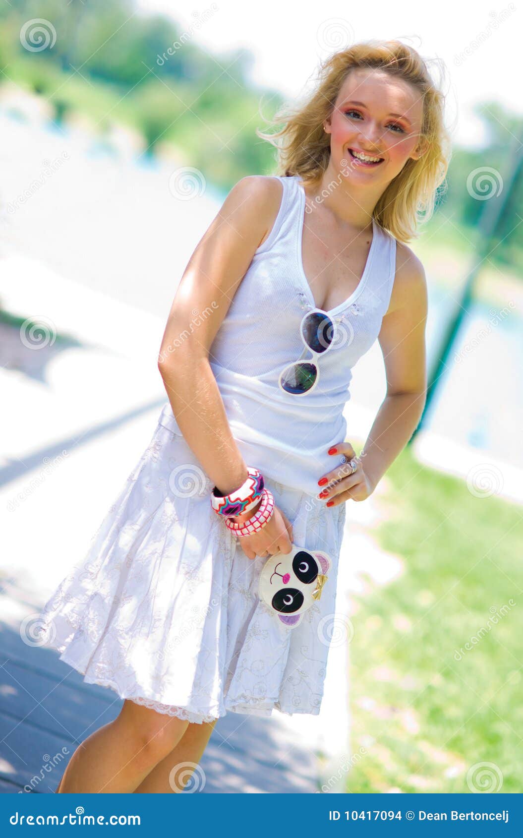 Smiling Girl In Summer Dress Stock Images - Image: 10417094 Smiling Girl In Summer Dress Stock Images - Image: 10417094